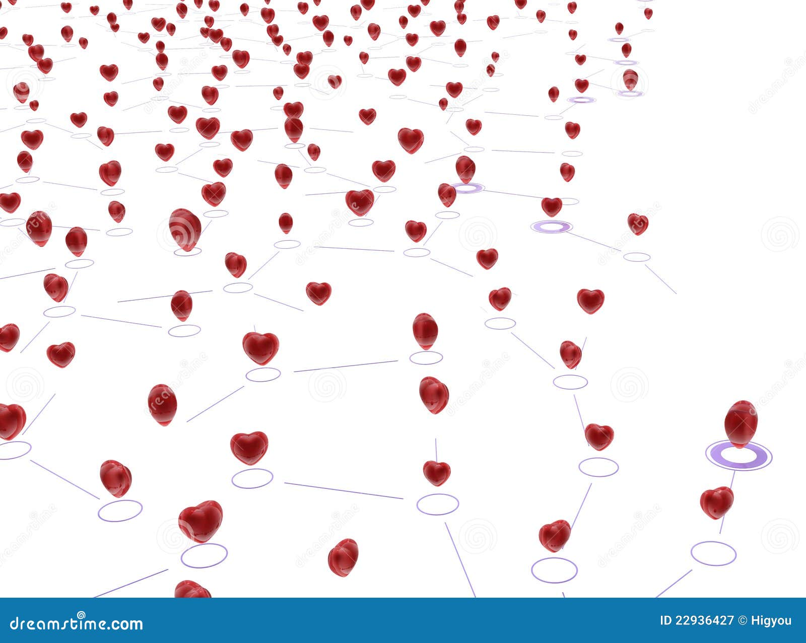 Linked Hearts Network stock illustration. Illustration of lines - 22936427