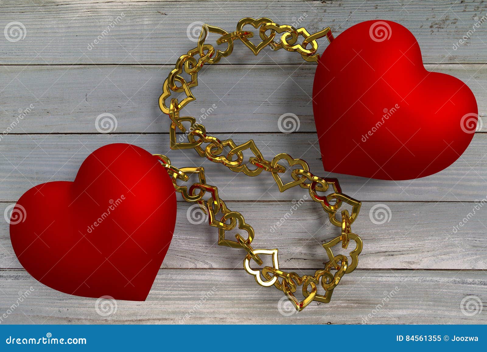 Linked hearts stock illustration. Illustration of hearts - 84561355
