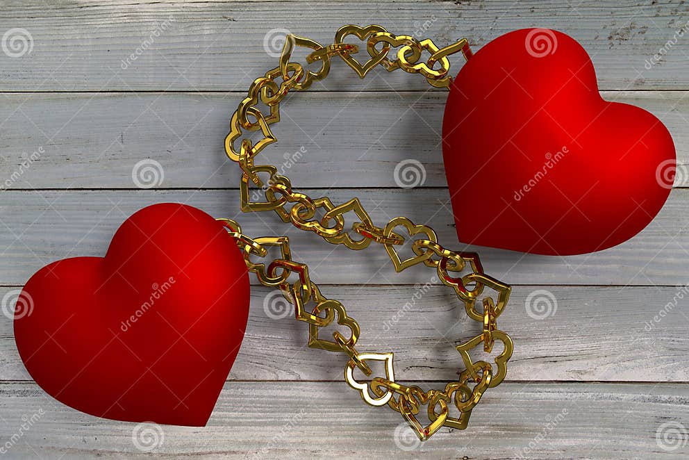 Linked hearts stock illustration. Illustration of hearts - 84561355