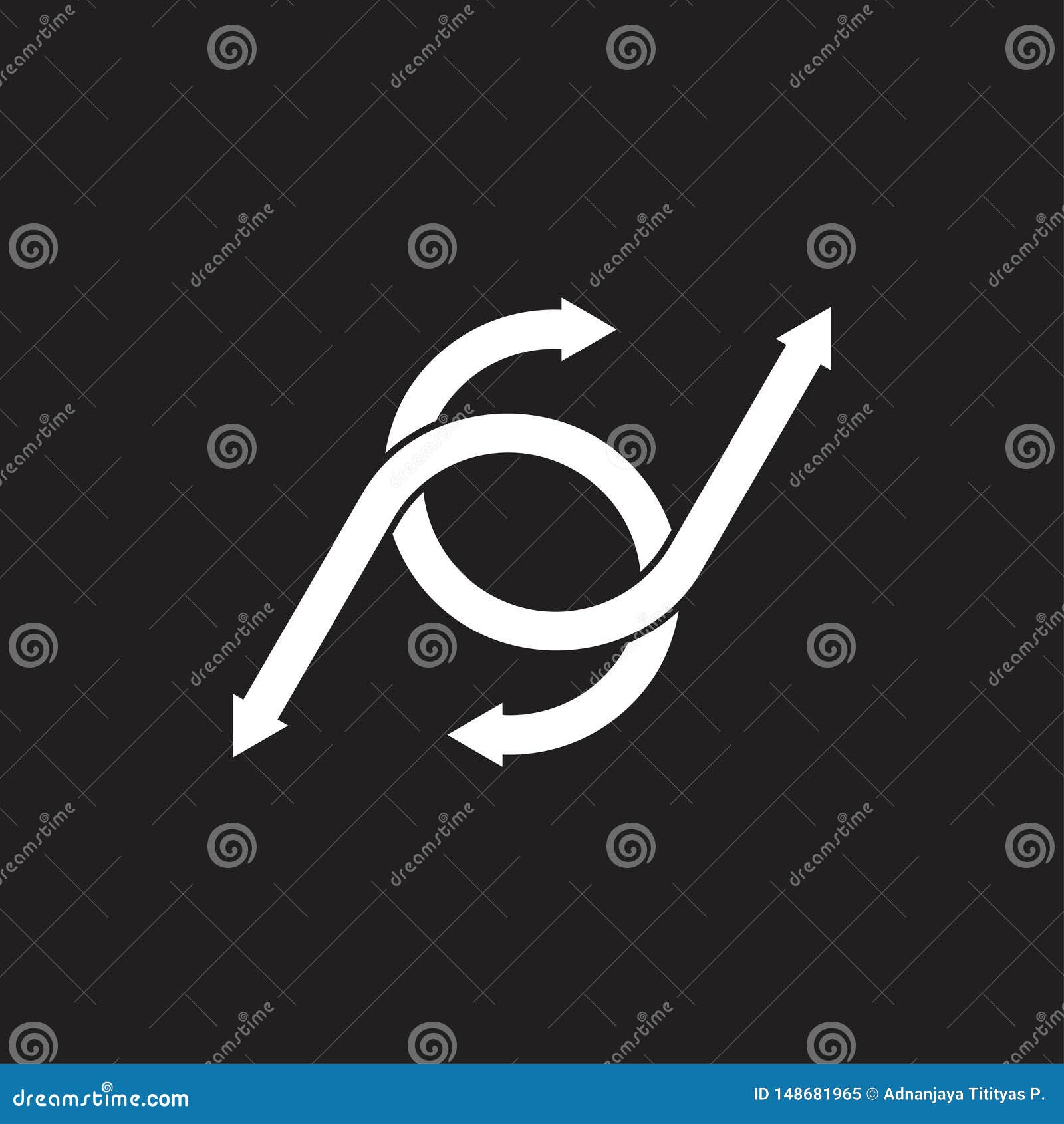 Linked Hook Arrow Symbol Logo Vector Stock Vector - Illustration of ...