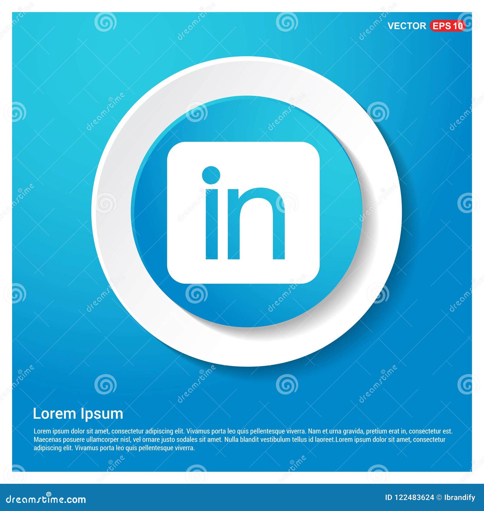 Linked in Icon Abstract Blue Web Sticker Button Stock Vector ...