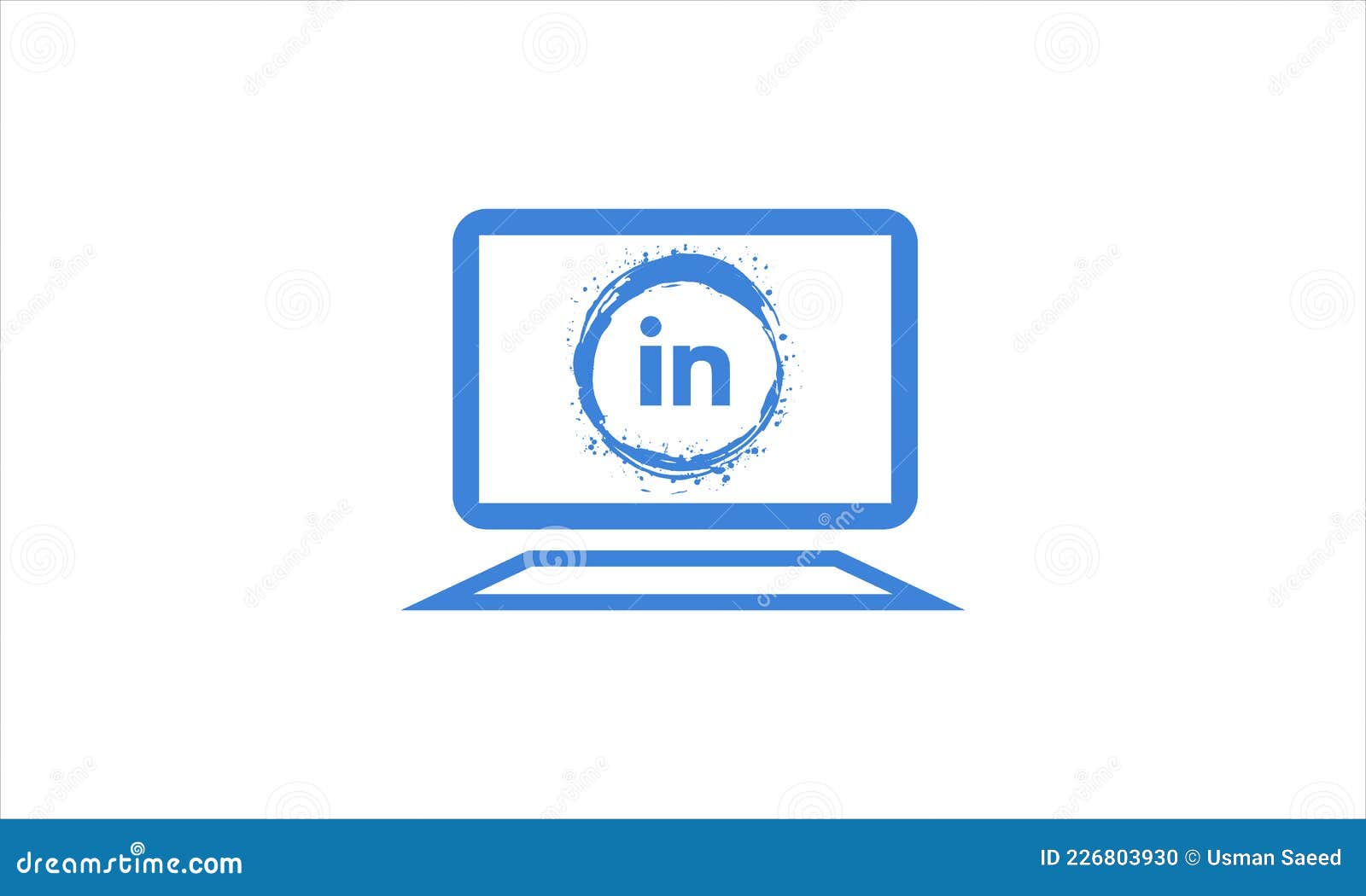 Linked in Icon on Computer Screen Icon Logo Design Vector Illustration ...