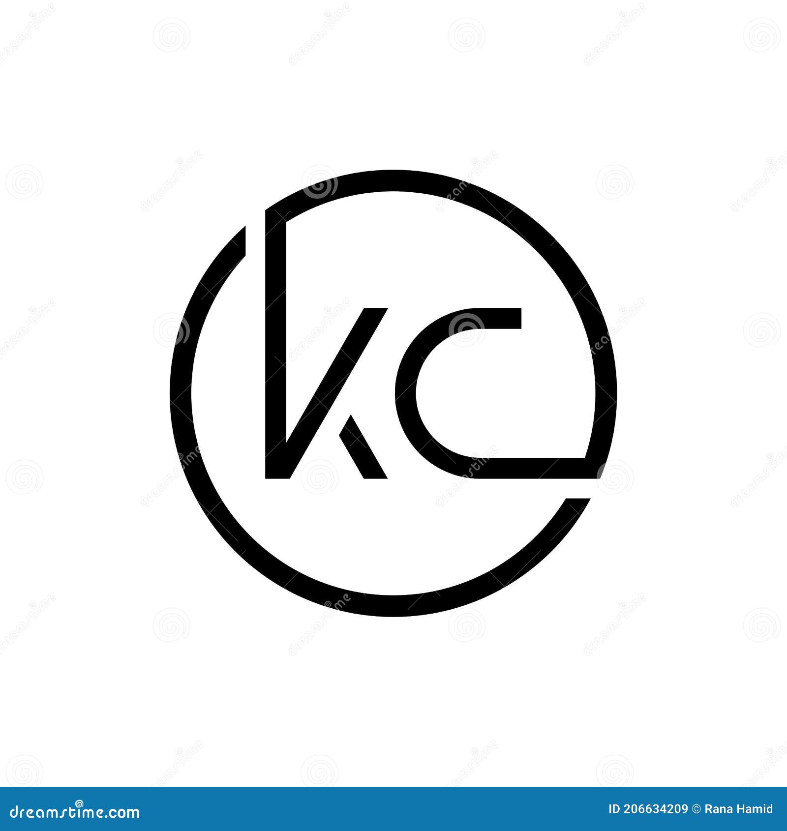 Linked Letter KC Logo Design Vector Template. Creative Circle KC ...