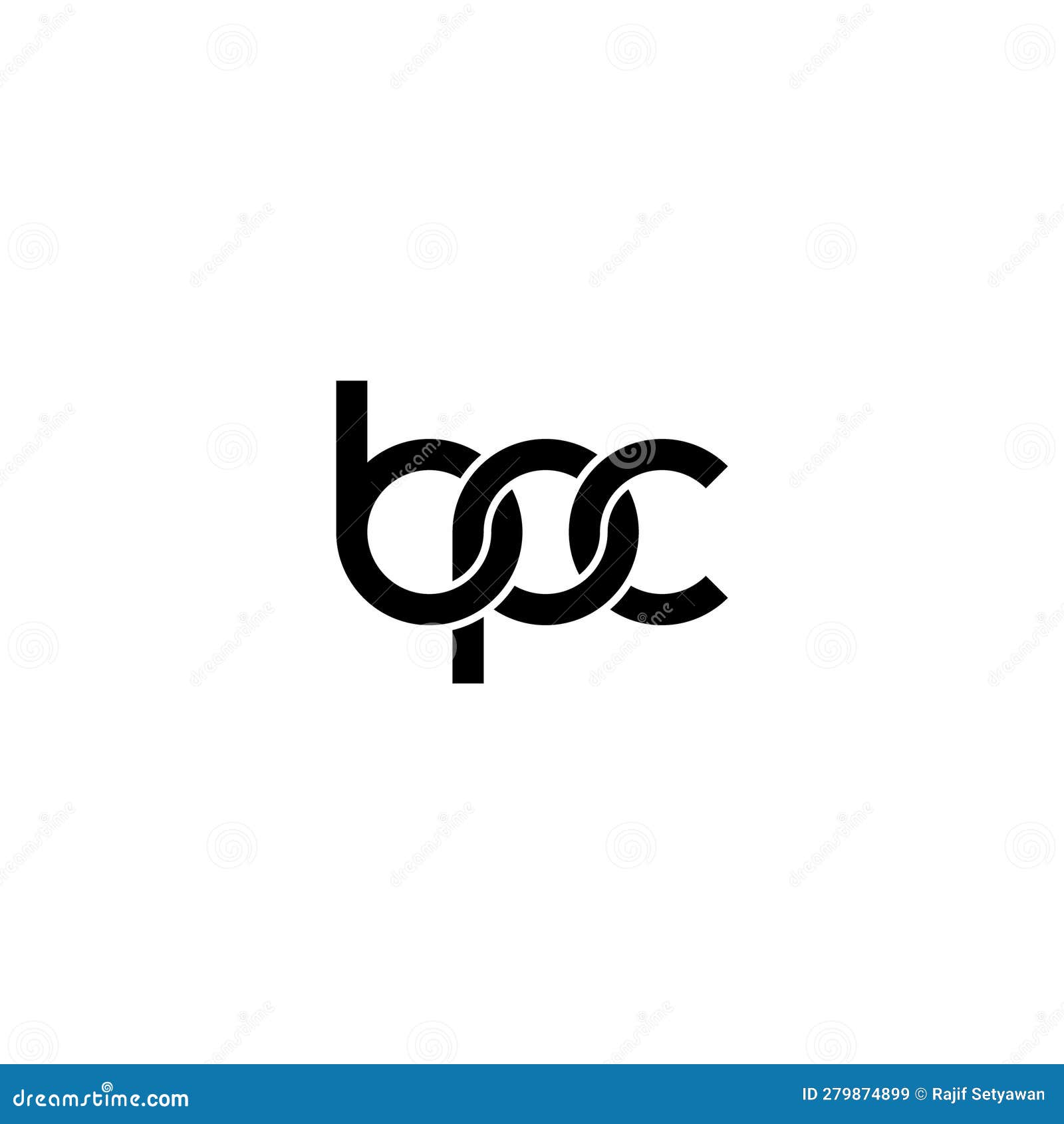 Linked Letters BPC Monogram Logo Design Stock Vector - Illustration of ...