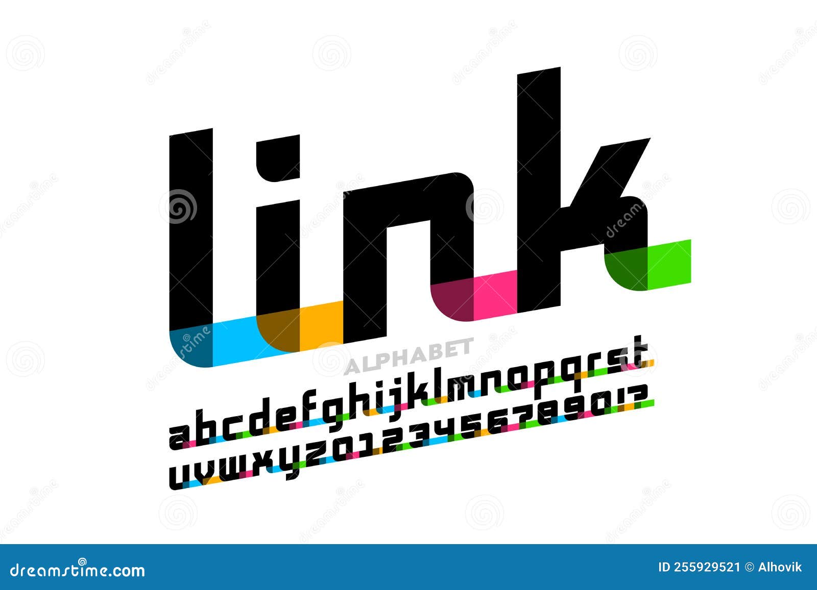 Linked letters font design stock vector. Illustration of link - 255929521