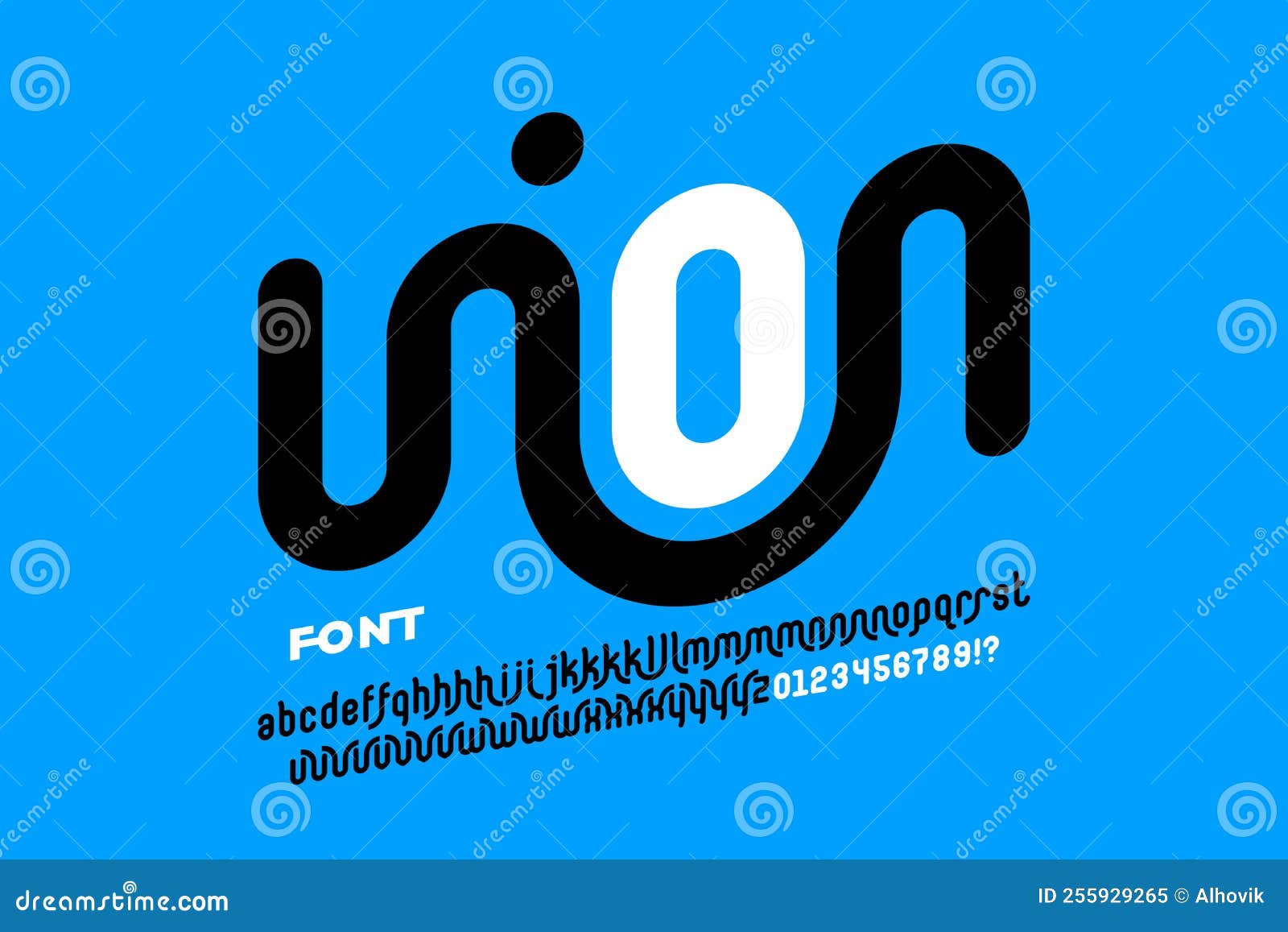 Linked letters font design stock vector. Illustration of linear - 255929265