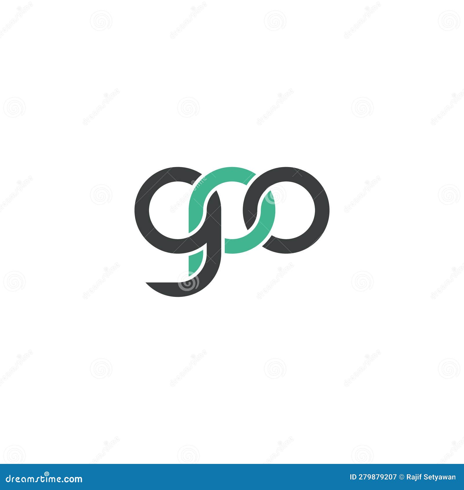 Linked Letters GPO Monogram Logo Design Stock Vector - Illustration of ...