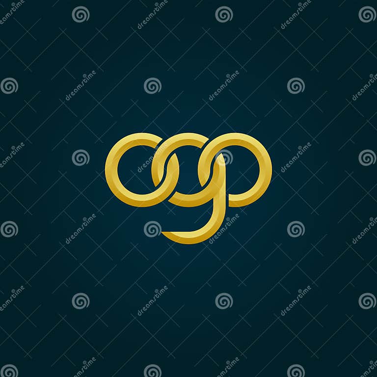 Linked Letters OGO Monogram Logo Design Stock Vector - Illustration of ...