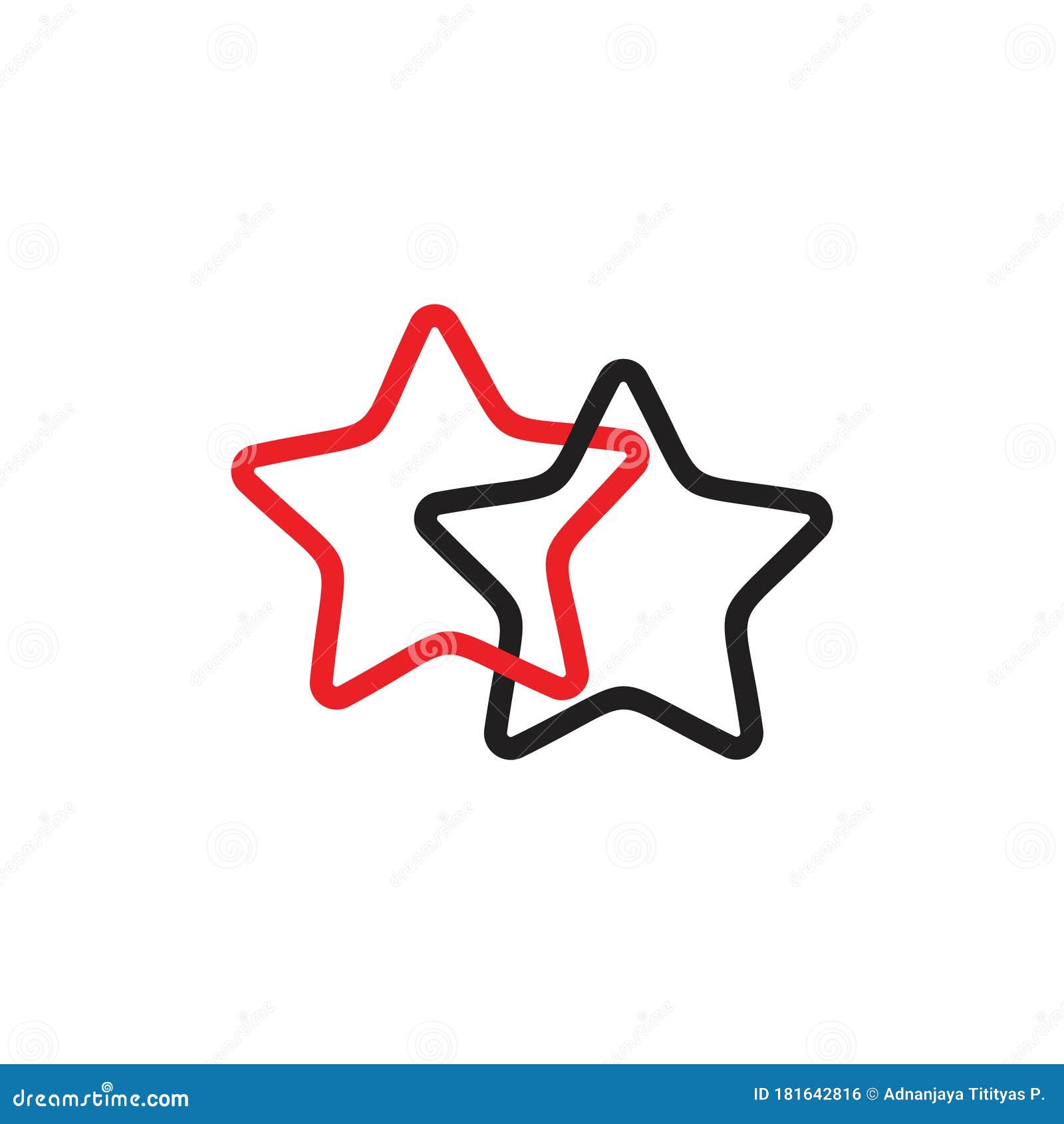 Linked Line Geometric Two Star Symbol Logo Vector Stock Vector ...