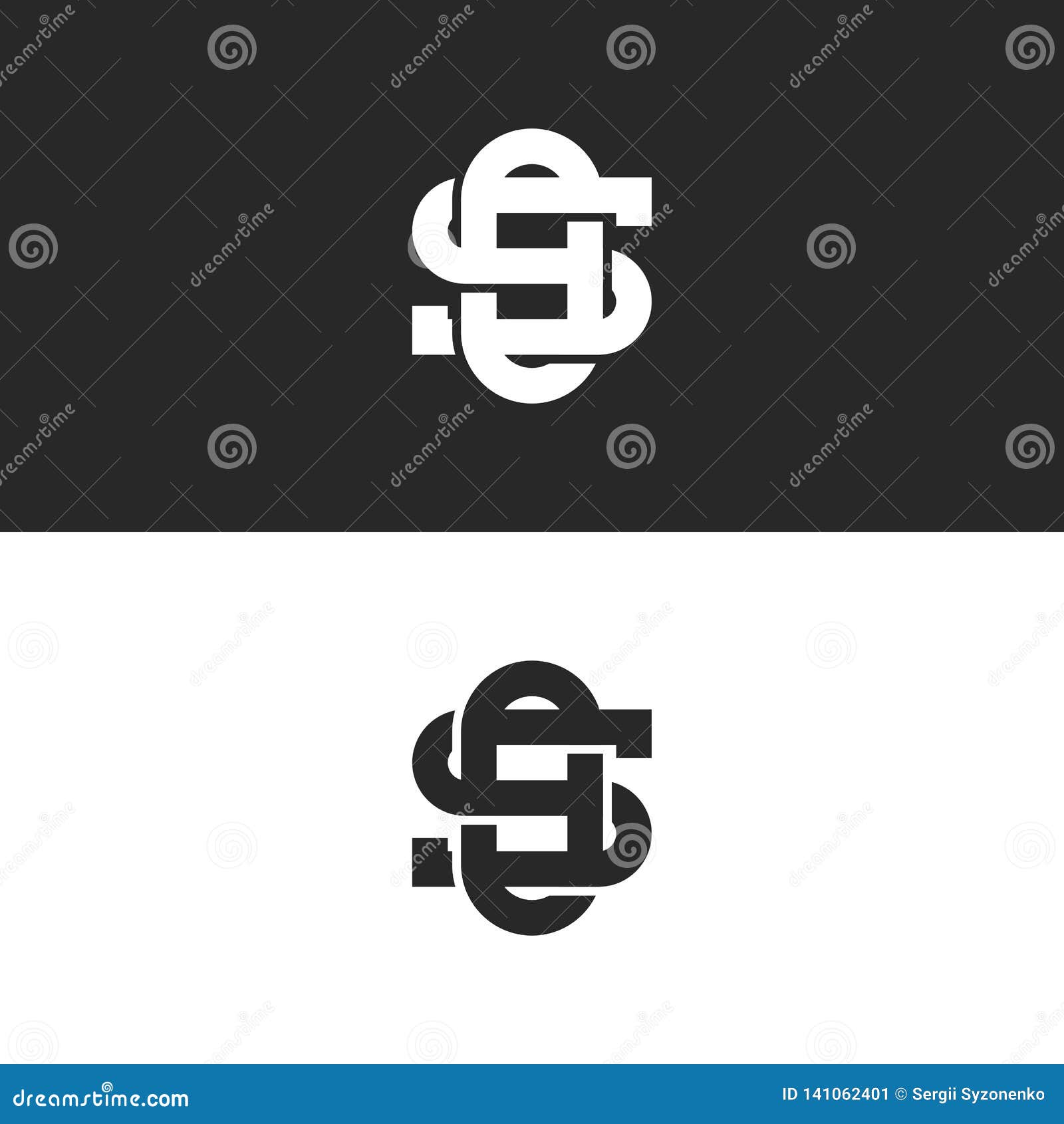 Linked Ornate Symbols so or OS Letters Monogram Logo Overlapping Lines ...