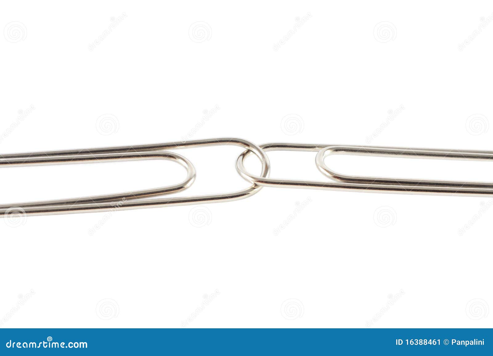 Linked paperclips stock image. Image of chain, link, paper - 16388461