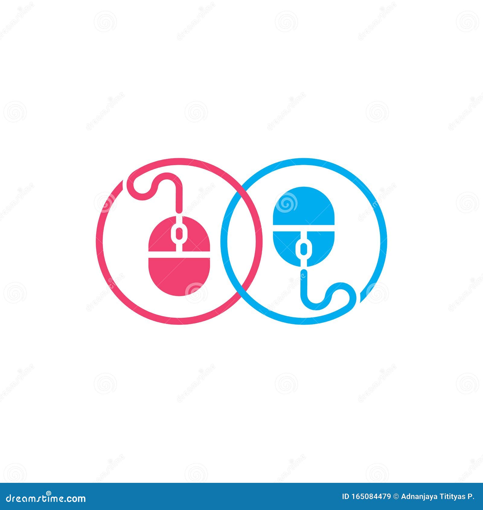 Linked Pc Mouse Cable Symbol Logo Vector Stock Vector - Illustration of ...