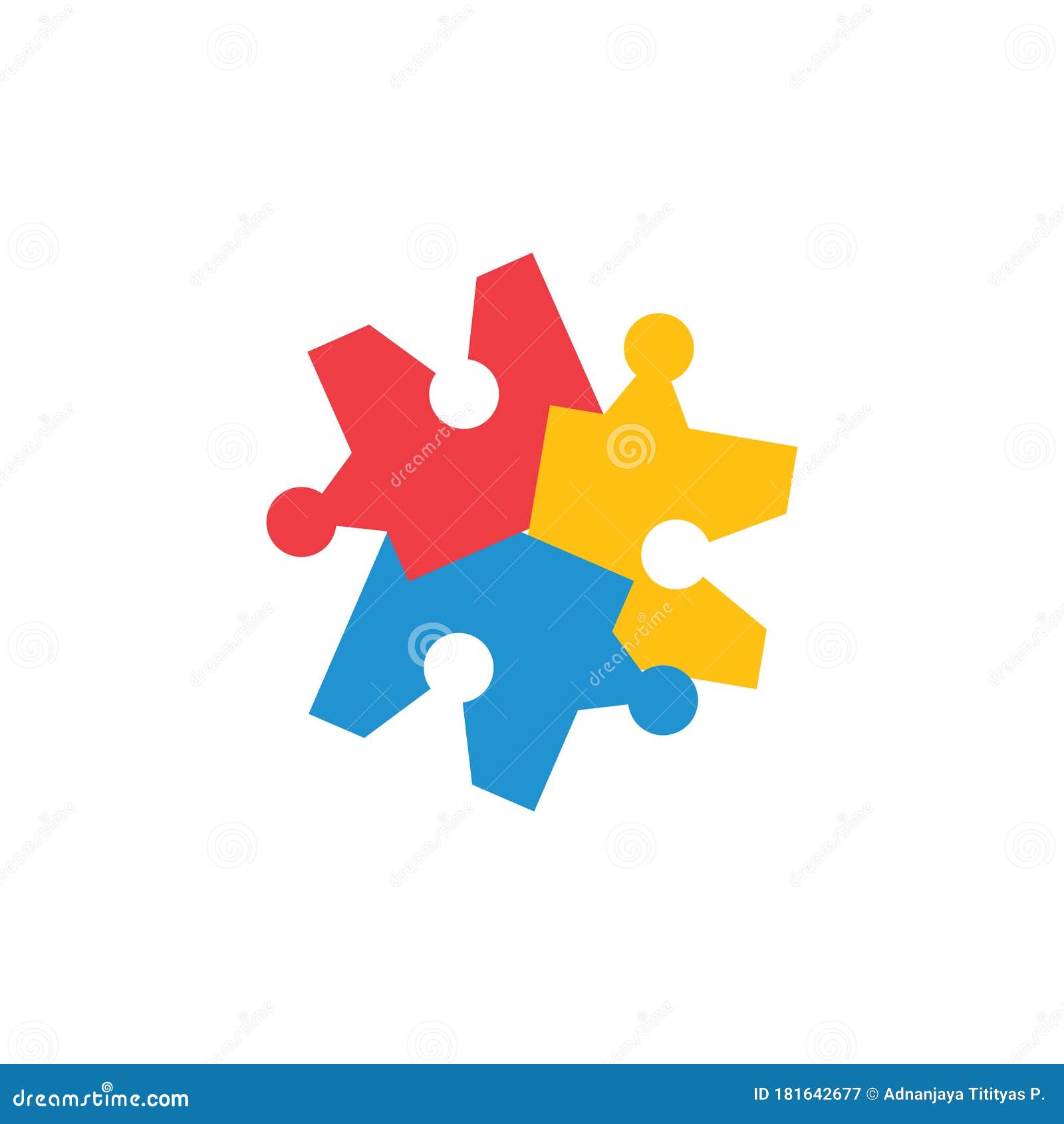 Linked Puzzle Colorful Logo Vector Stock Vector - Illustration of ...