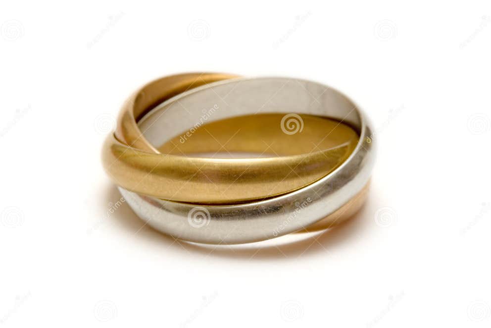 Linked Rings stock image. Image of aligned, chain, bronze - 593881