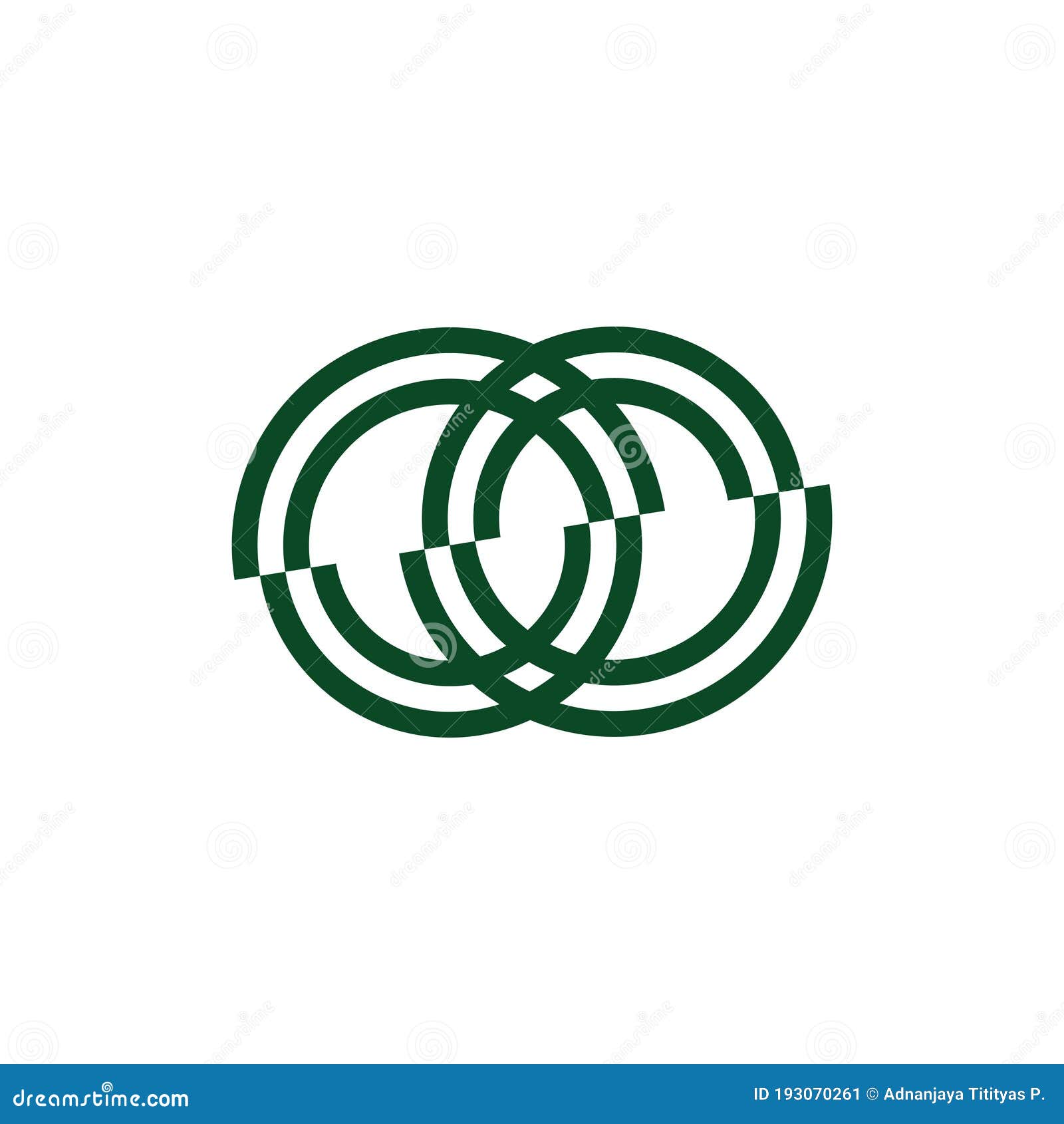Linked Rings Stripes Geometric Logo Vector Stock Vector - Illustration ...