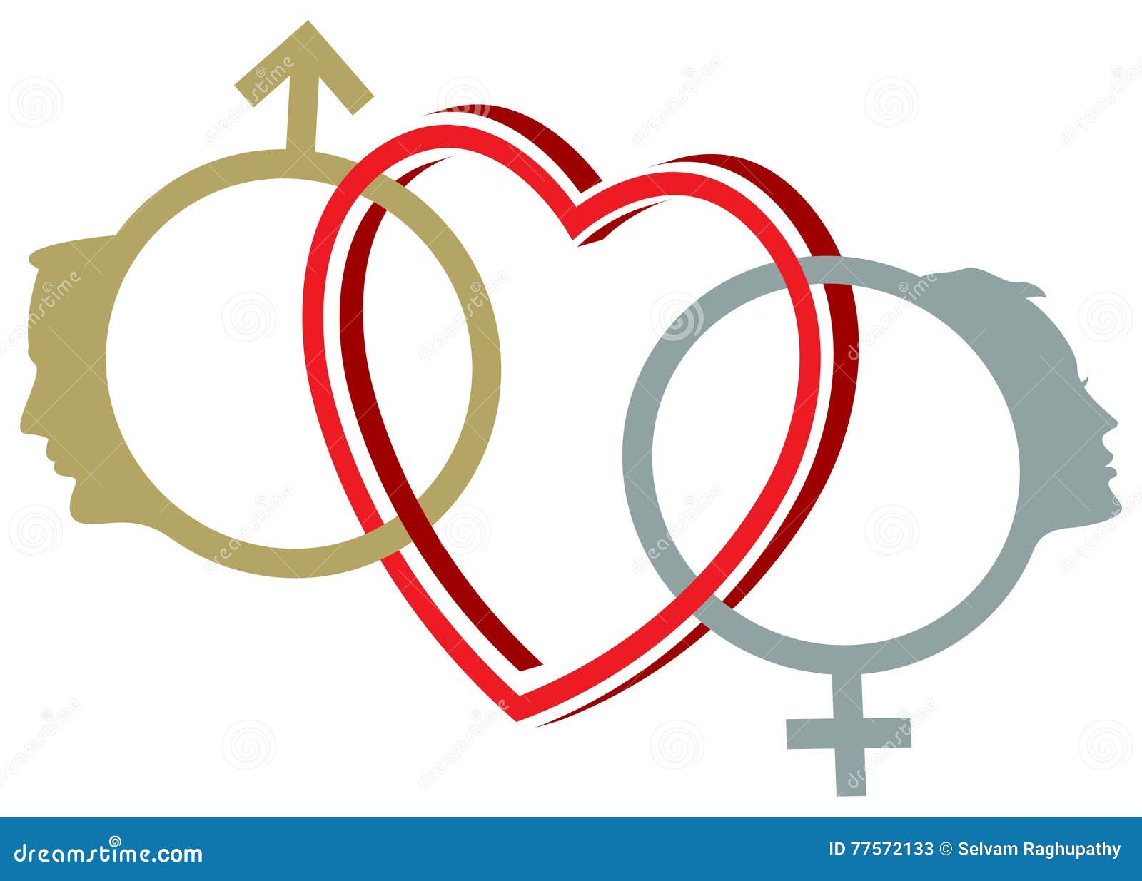 Linked Sex Symbols Stock Vector Illustration Of Gender 77572133