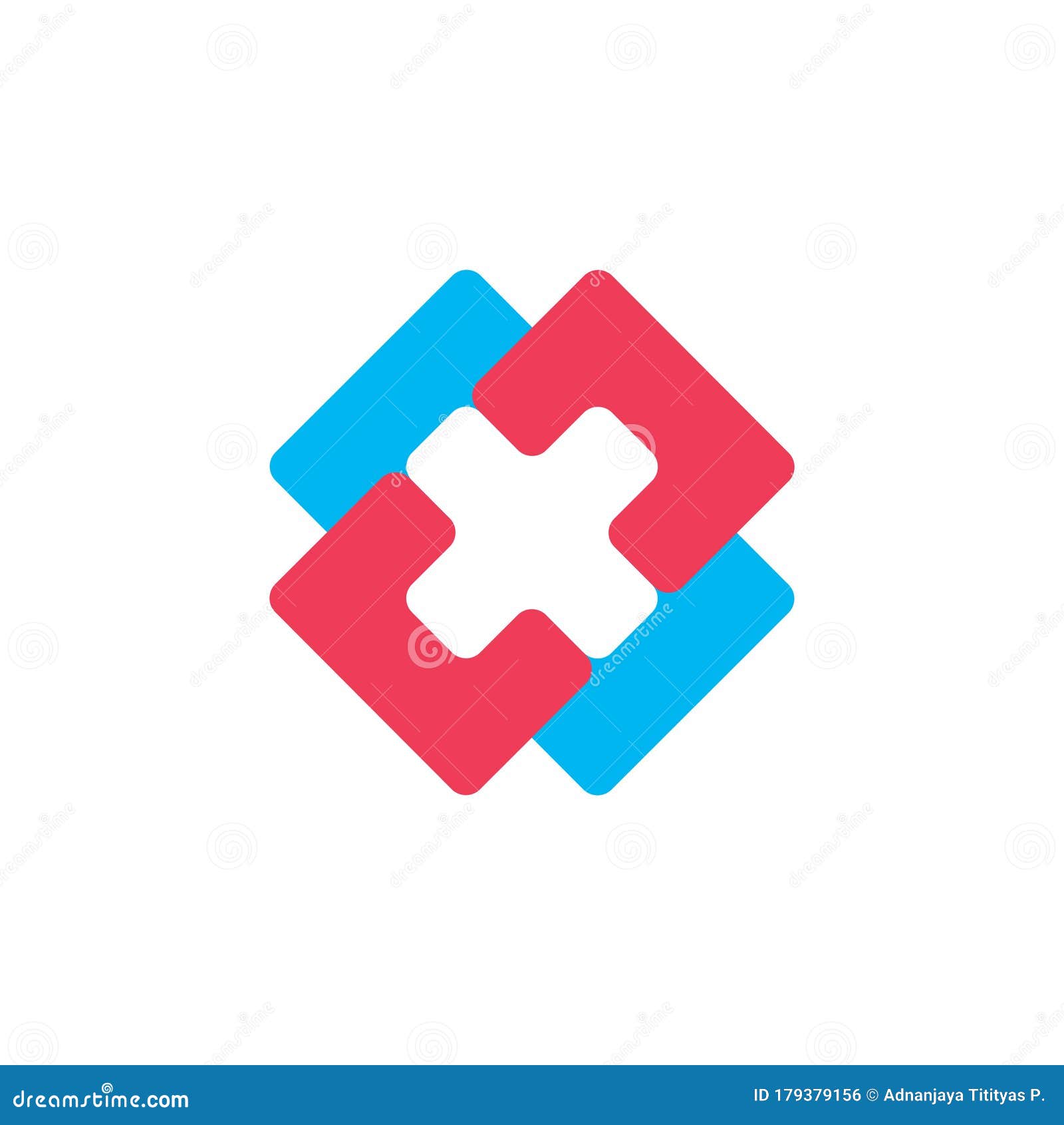 Linked Simple Square Cross X Logo Vector Stock Vector - Illustration of ...