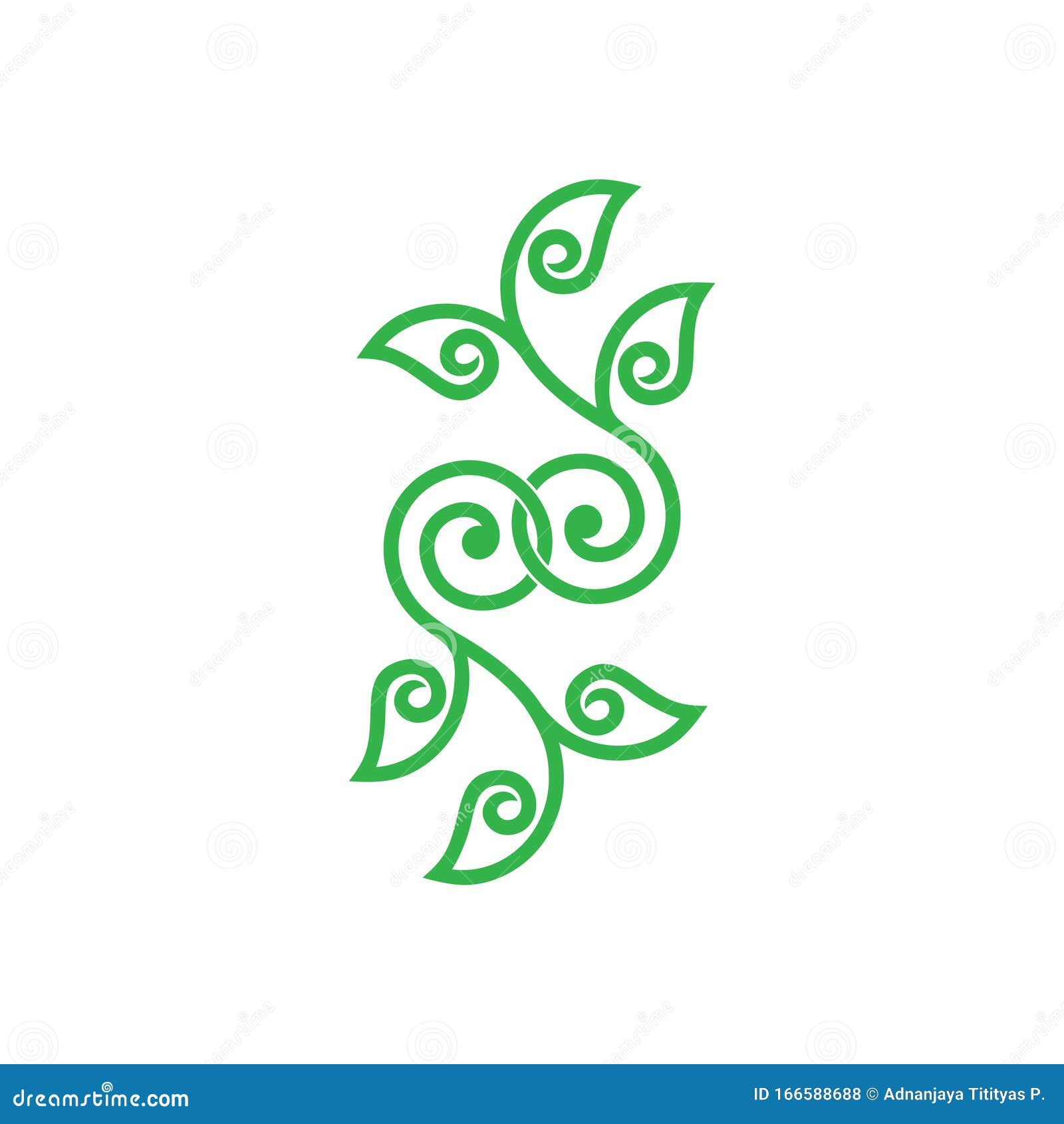 Linked Spiral Tree Curves Design Symbol Vector Stock Vector ...