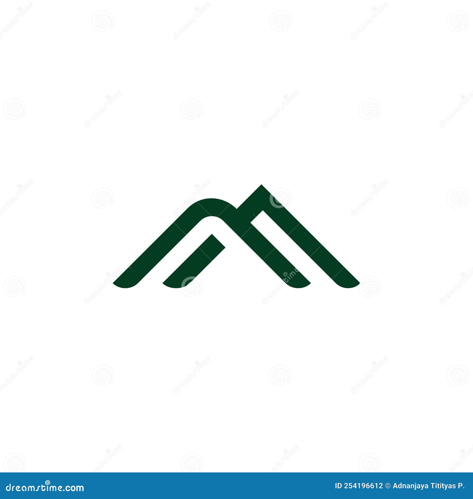Linked Stripes Green Mountain Simple Line Logo Vector Stock Vector ...