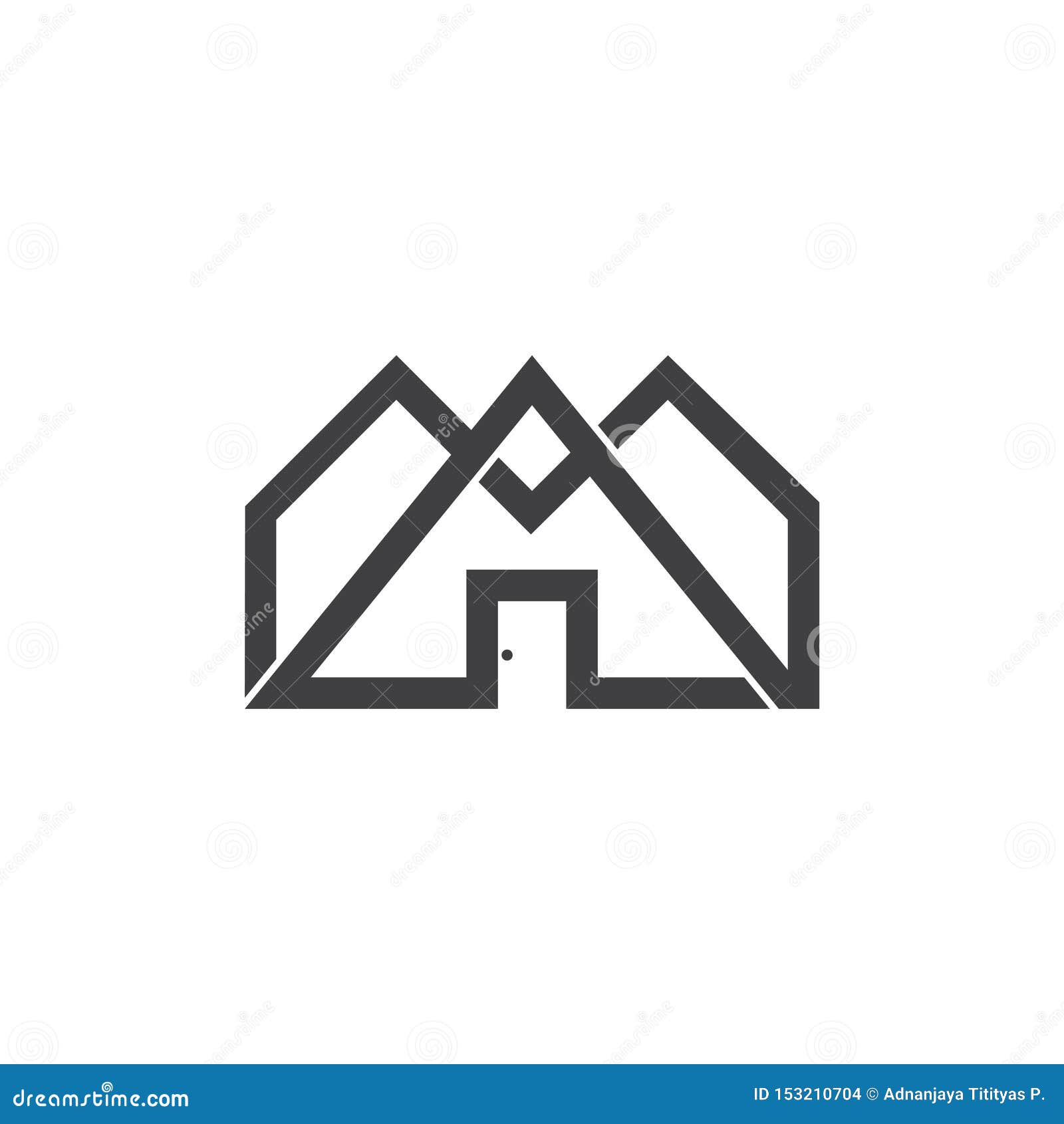 Linked Triangle Home Shape Linear Logo Vector Stock Vector ...