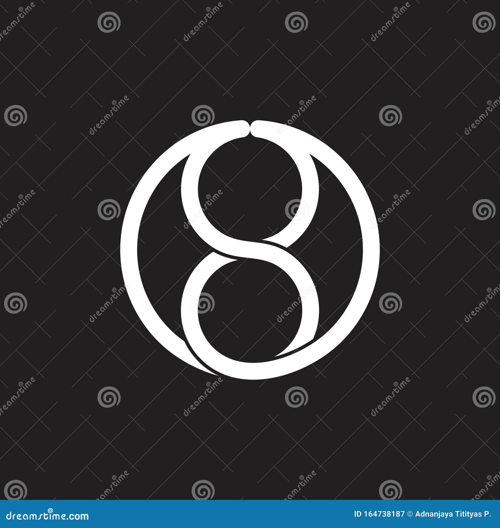 Linked Wing Number Eight Design Logo Vector Stock Vector - Illustration ...