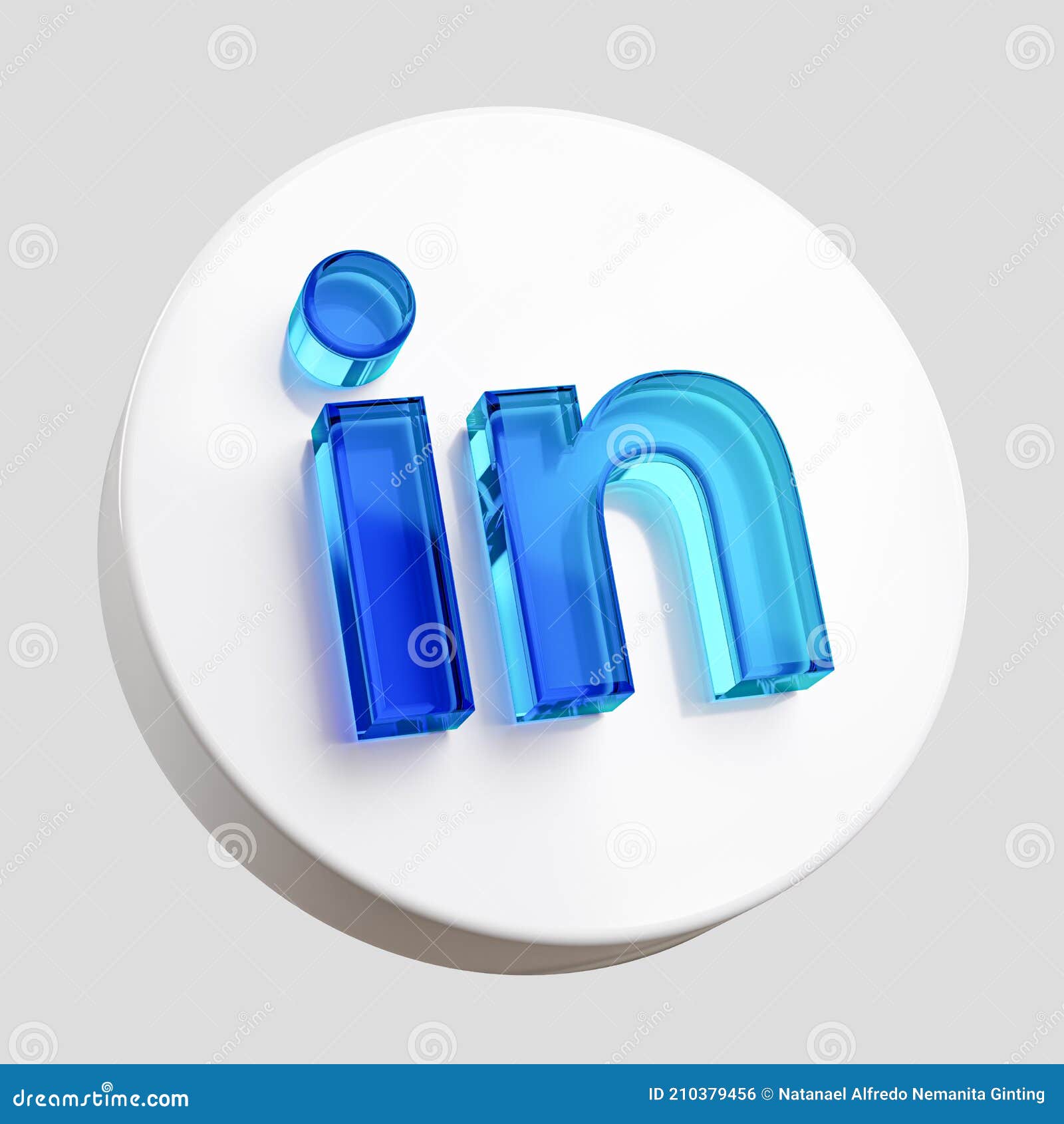 LinkedIn Acrylic Glass Icon Isolated Logo 3D Render Editorial Photo ...