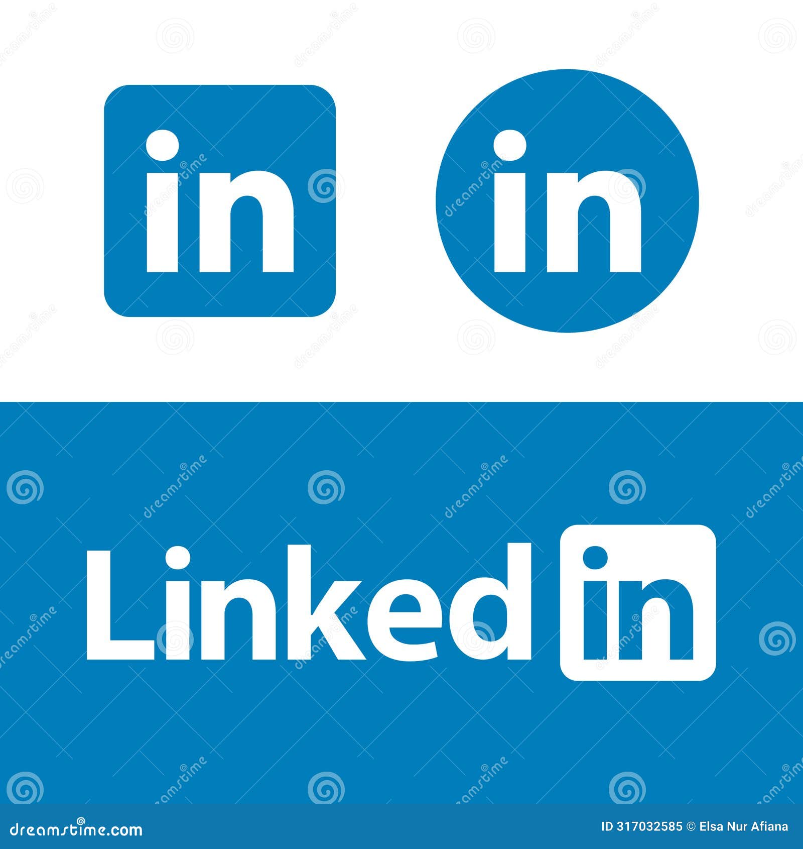 Linkedin Business Logo Icon in Flat Style. Work Experience Profile App ...
