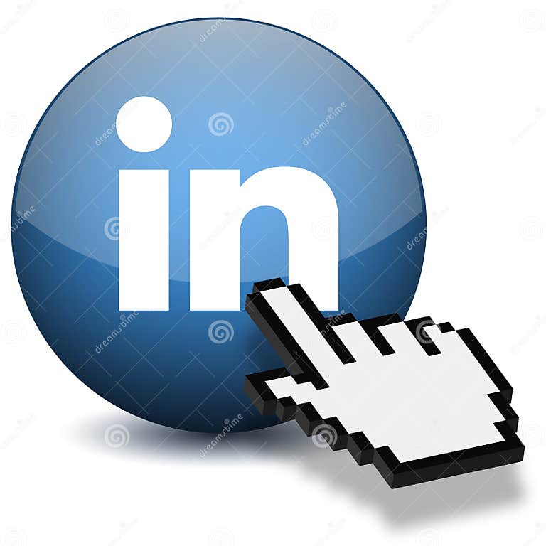 Linkedin Button editorial stock image. Illustration of internet - 42700149