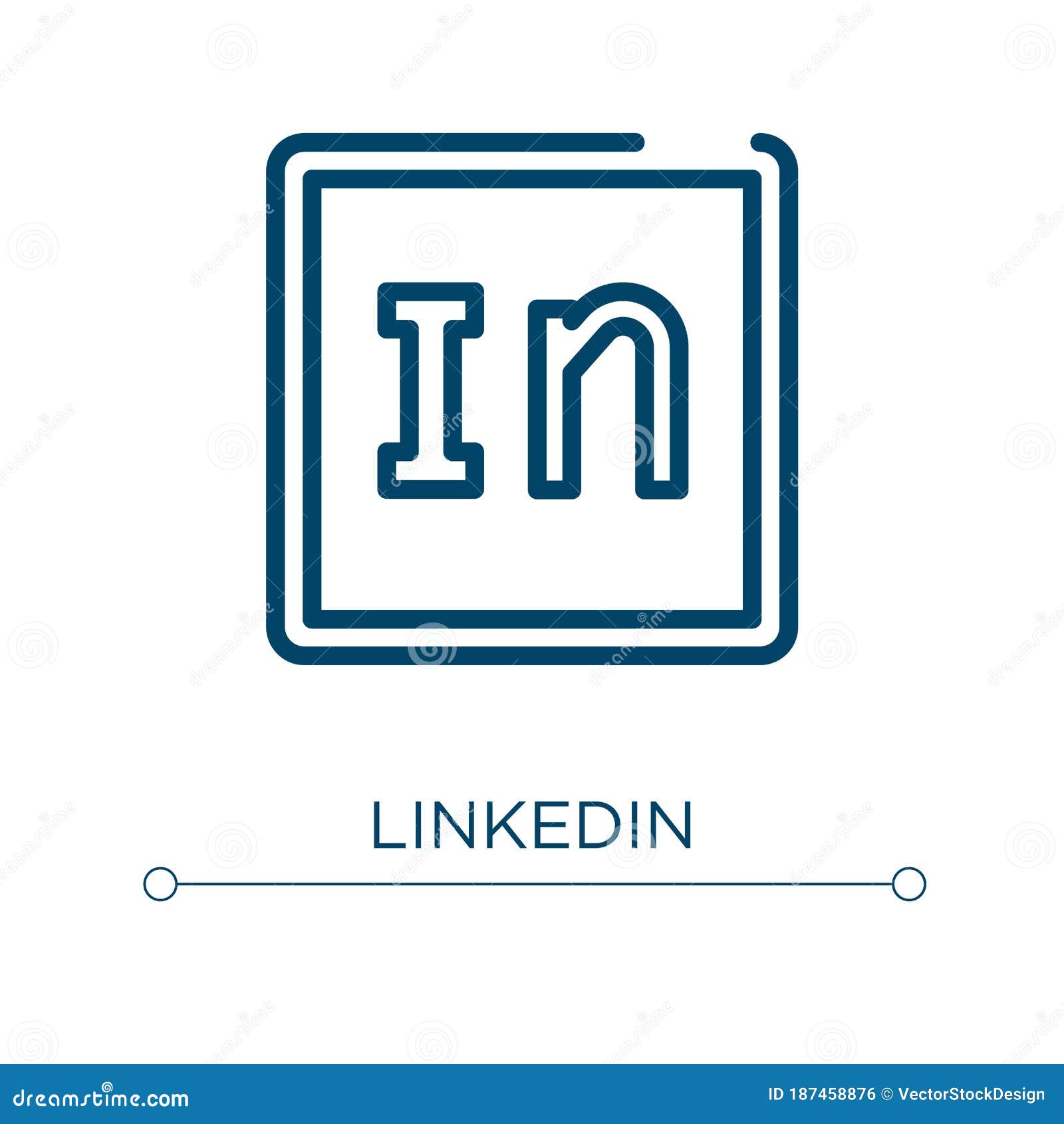 Linkedin Icon. Linear Vector Illustration. Outline Linkedin Icon Vector ...