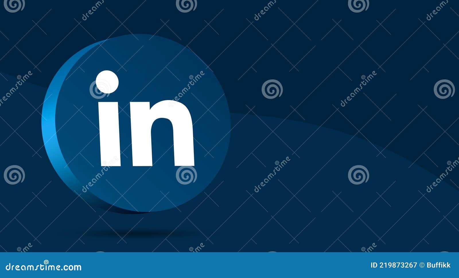 Linkedin Logo Minimal Design on the Round Button 3d Render. Social ...