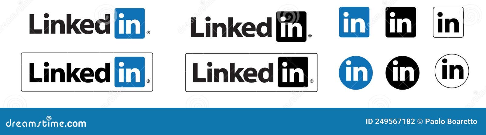 Linkedin Logo Set in Different Shape Editorial Photography ...