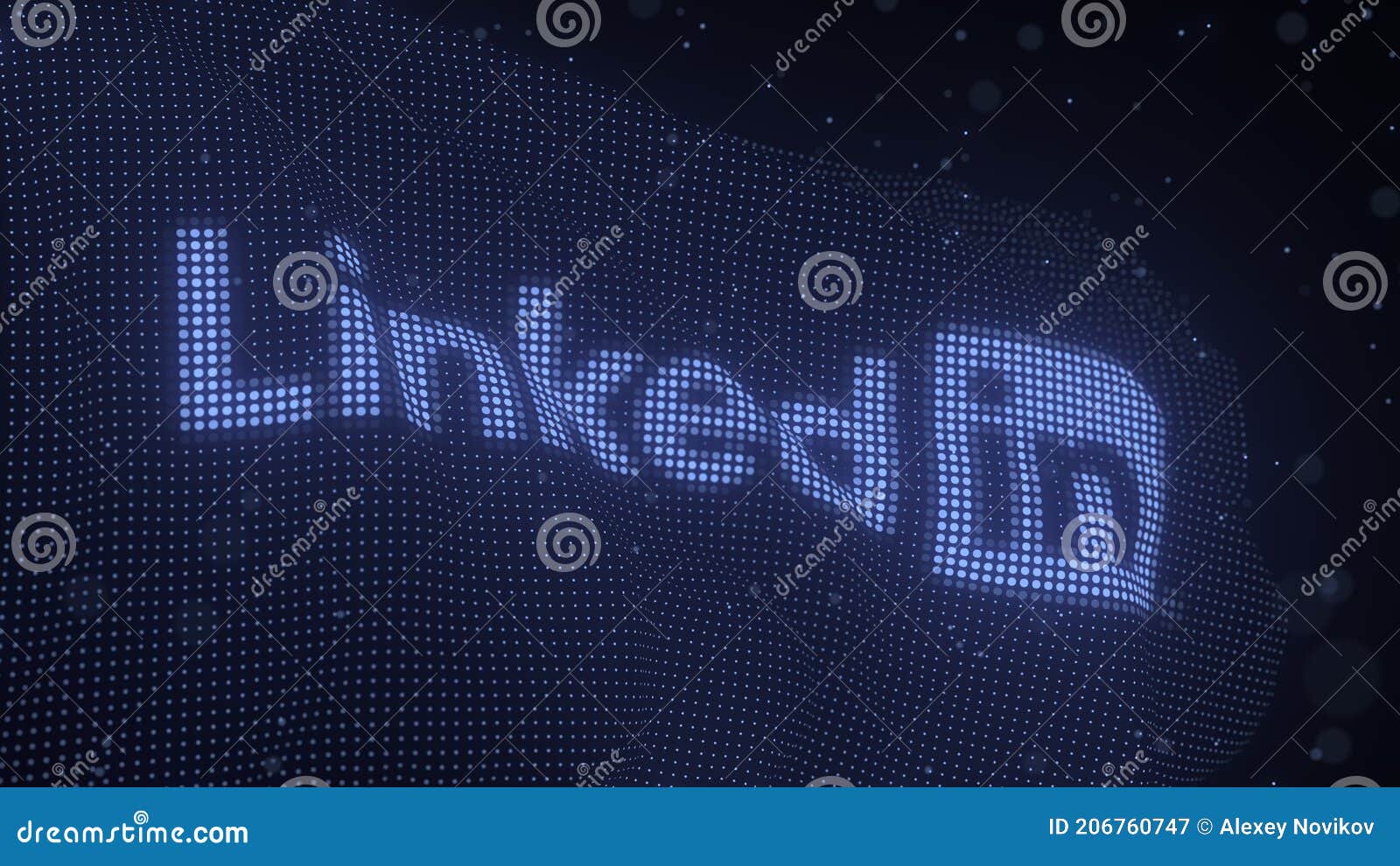 LINKEDIN Logo on a Waving Digital Flag, Editorial 3d Rendering ...