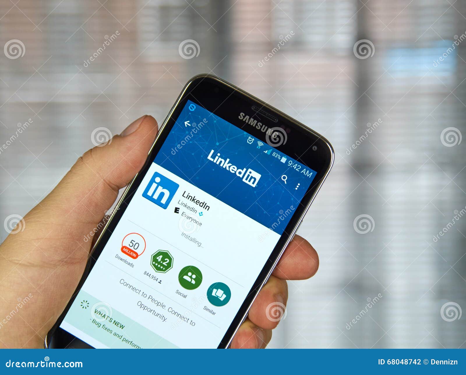 Linkedin Mobile Application on a Cell Phone. Editorial Photography ...