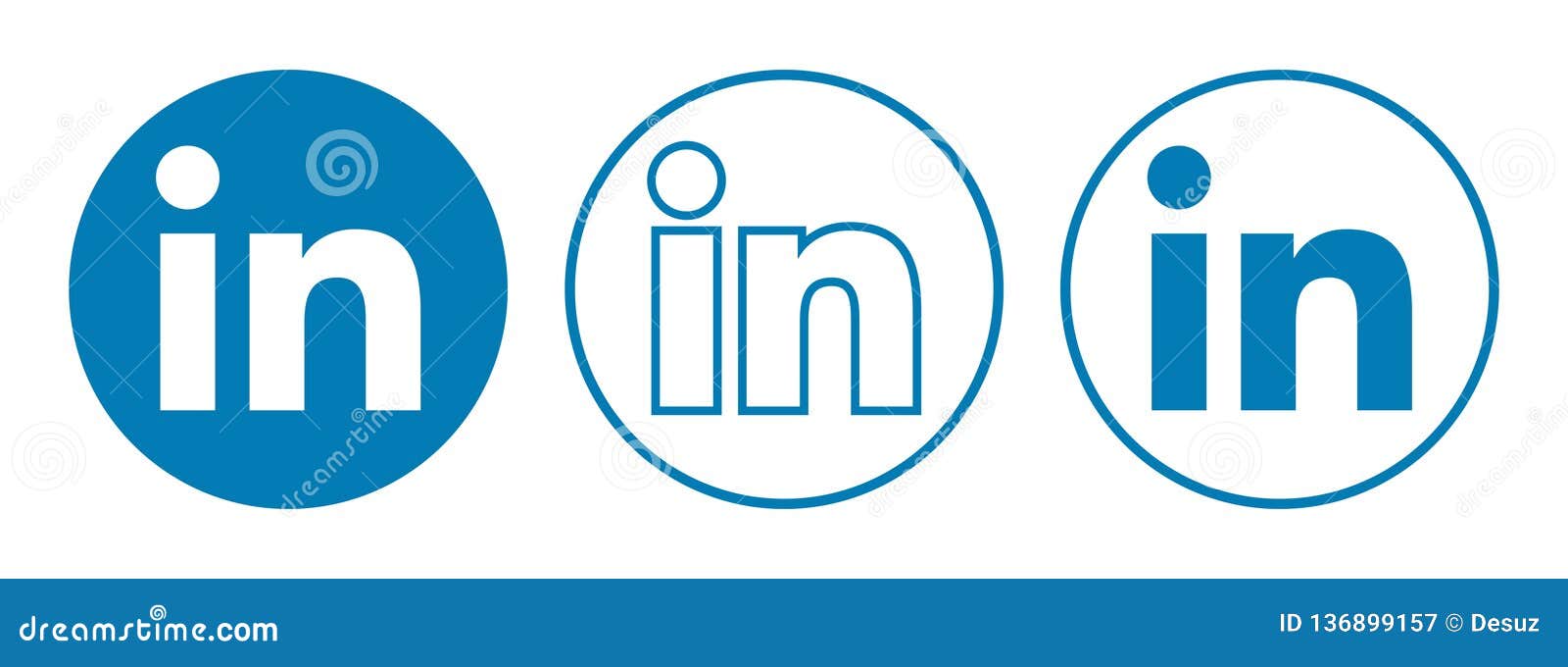 Linkedin Icon Png Round Premium Vector | Linkedin Logo Icon With