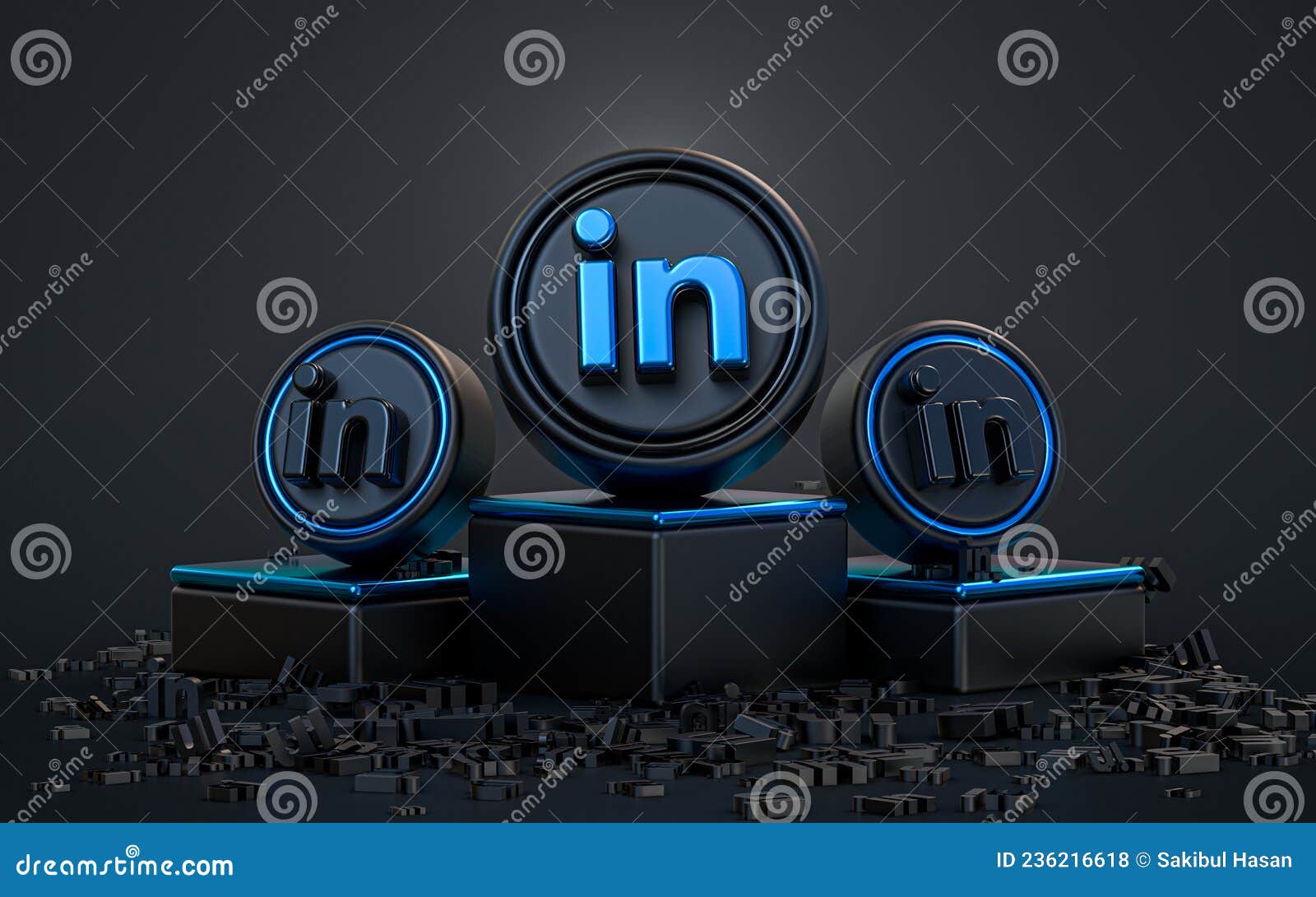 Linkedin Sign Abstract Look Dark Realistic Iconic Background With A ...