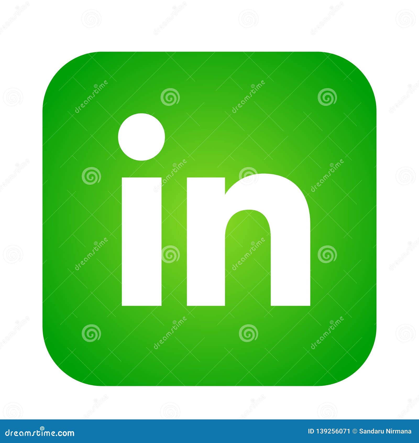 LinkedIn Social Media Icon Logo Vector Element in Green on White ... LinkedIn Social Media Icon Logo Vector Element in Green on White ...