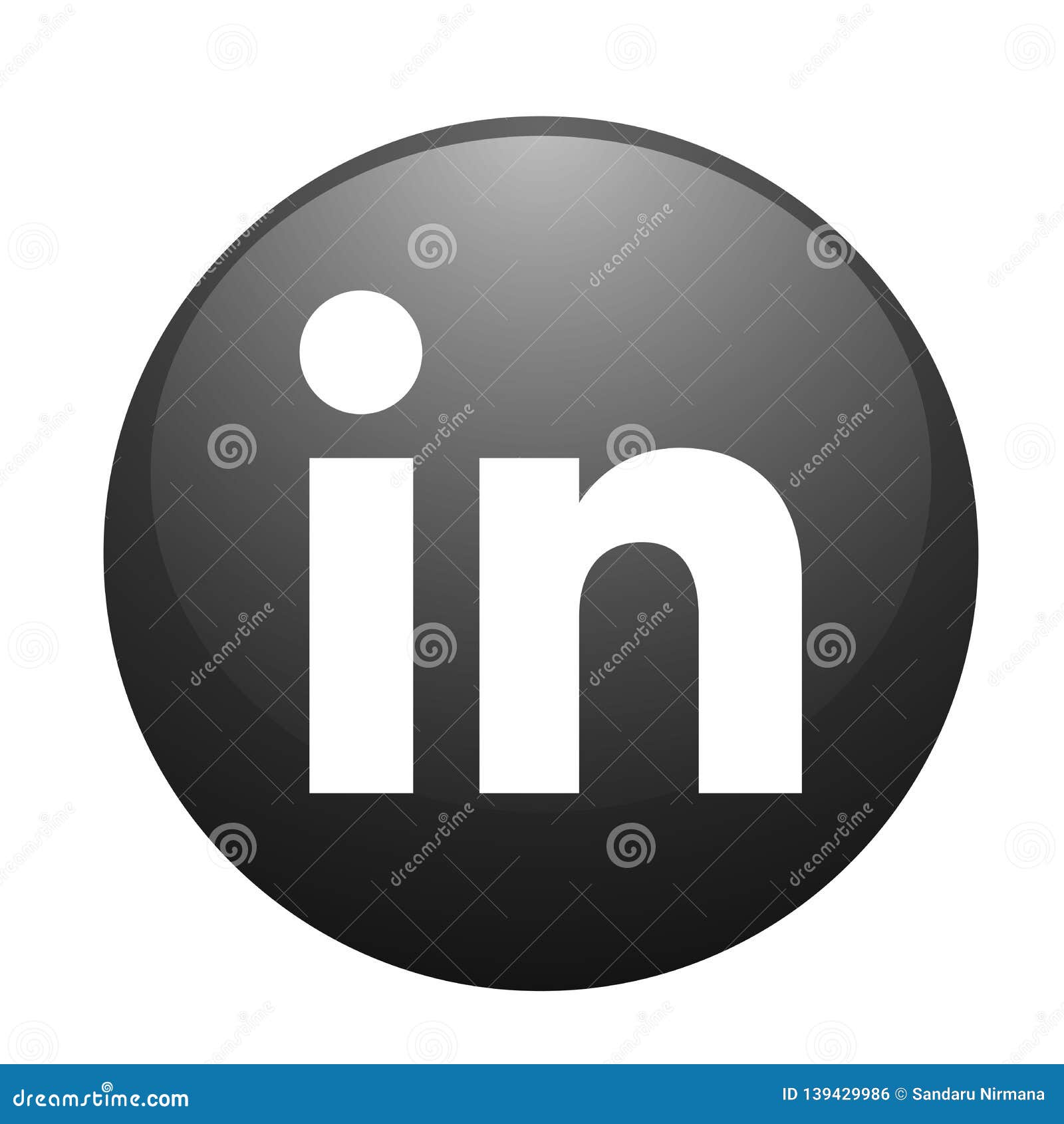 LinkedIn Social Media Icon Logo Vector Element on White Background ...