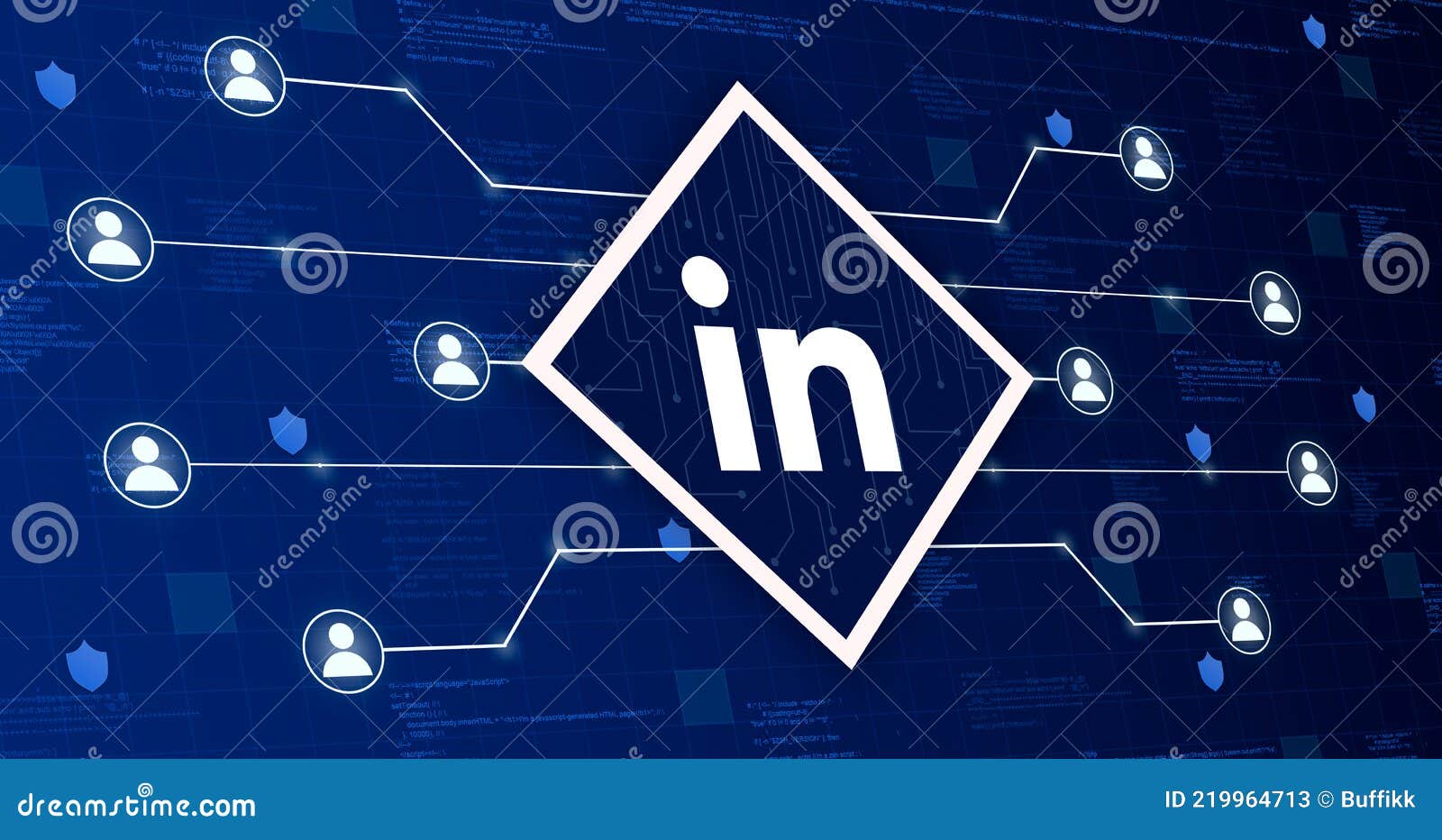 Linkedin Social Network Icon Connecting the System with Other Users, on ...