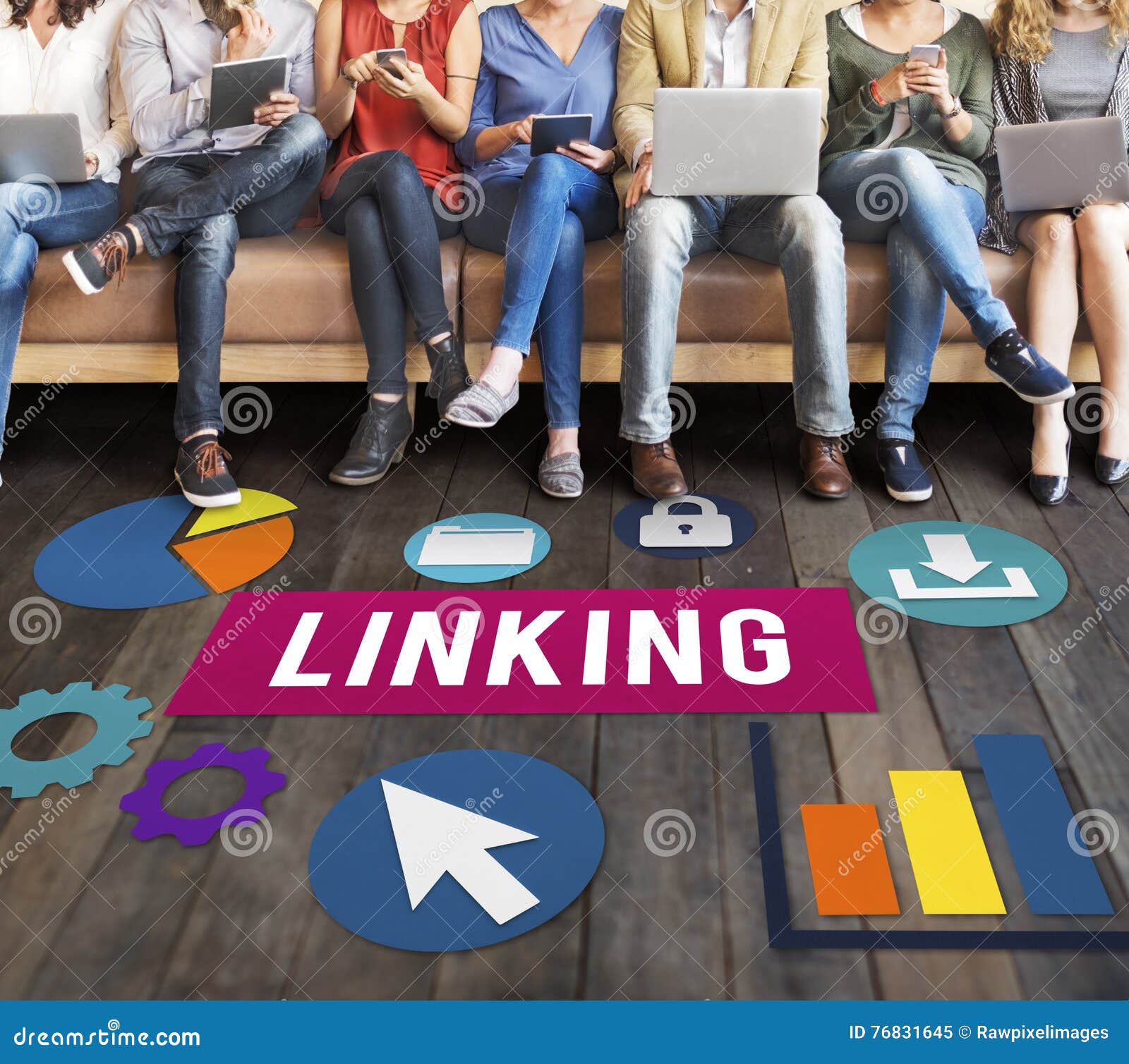 Linking Connection Share Hyperlink Concept Stock Image - Image of ...