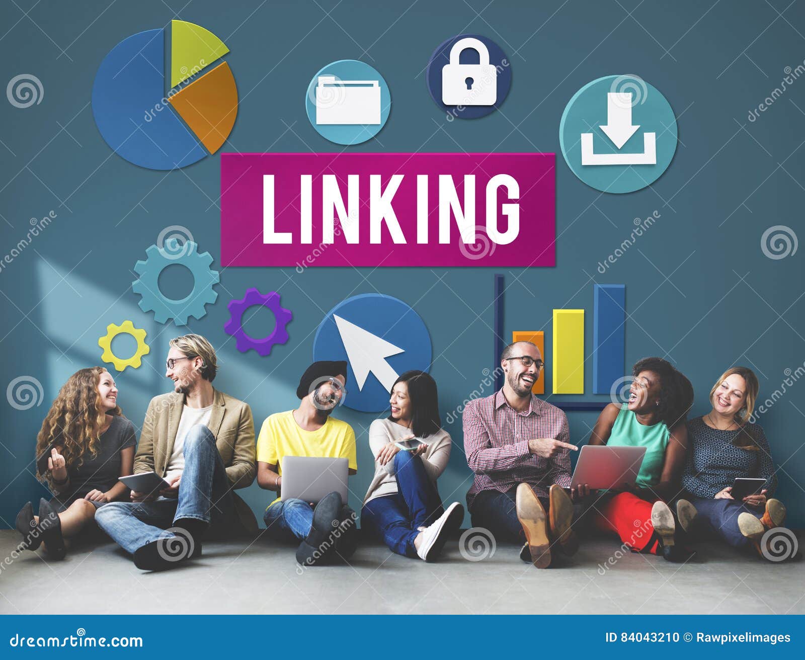 Linking Connection Share Hyperlink Concept Stock Photo - Image of ...
