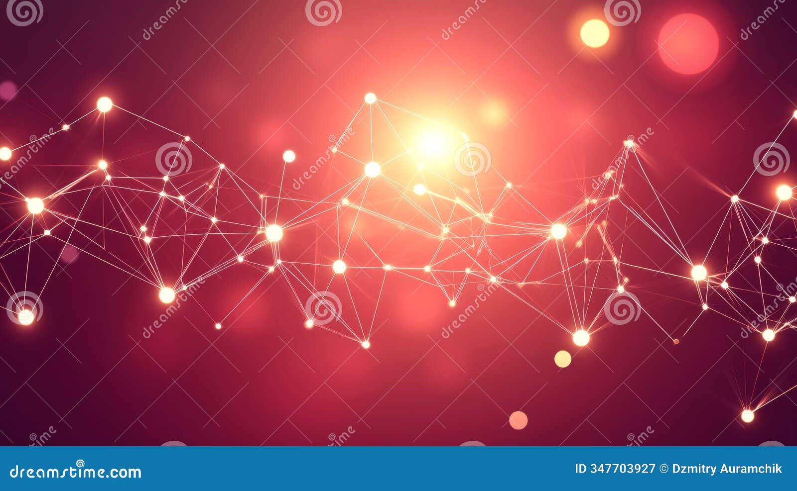 Linking Dots and Lines in a Red Abstract Polygonal Space with a Dark ...