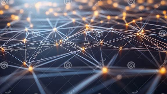 Linking Dots and Lines in a Red Abstract Polygonal Space with a Dark ...