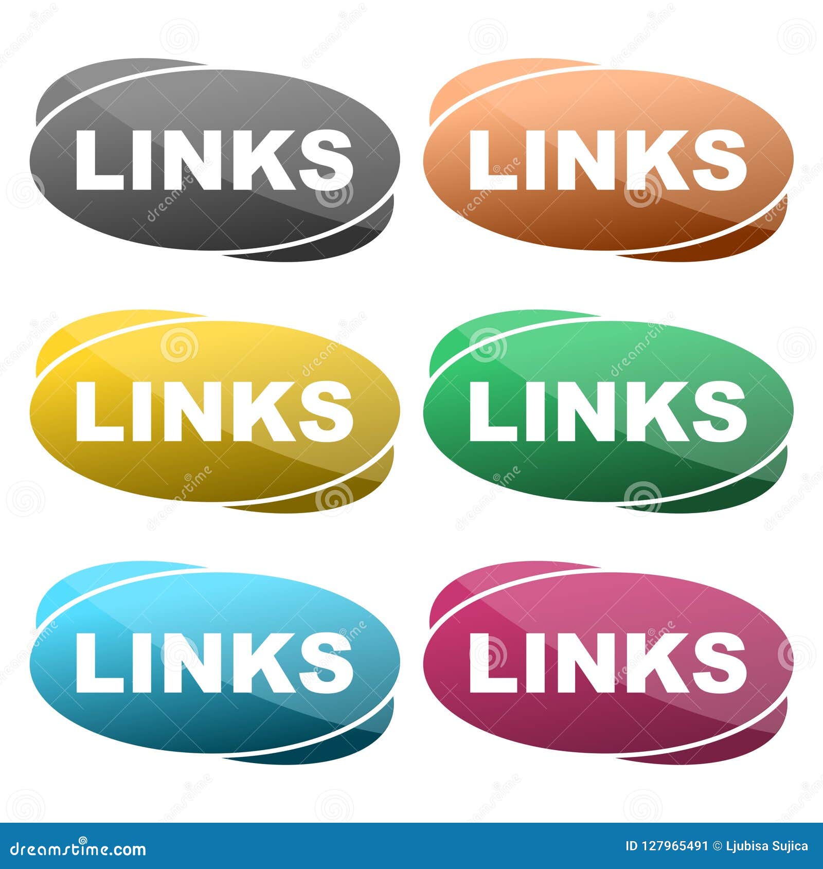 LINKS color icon stock vector. Illustration of chain - 127965491