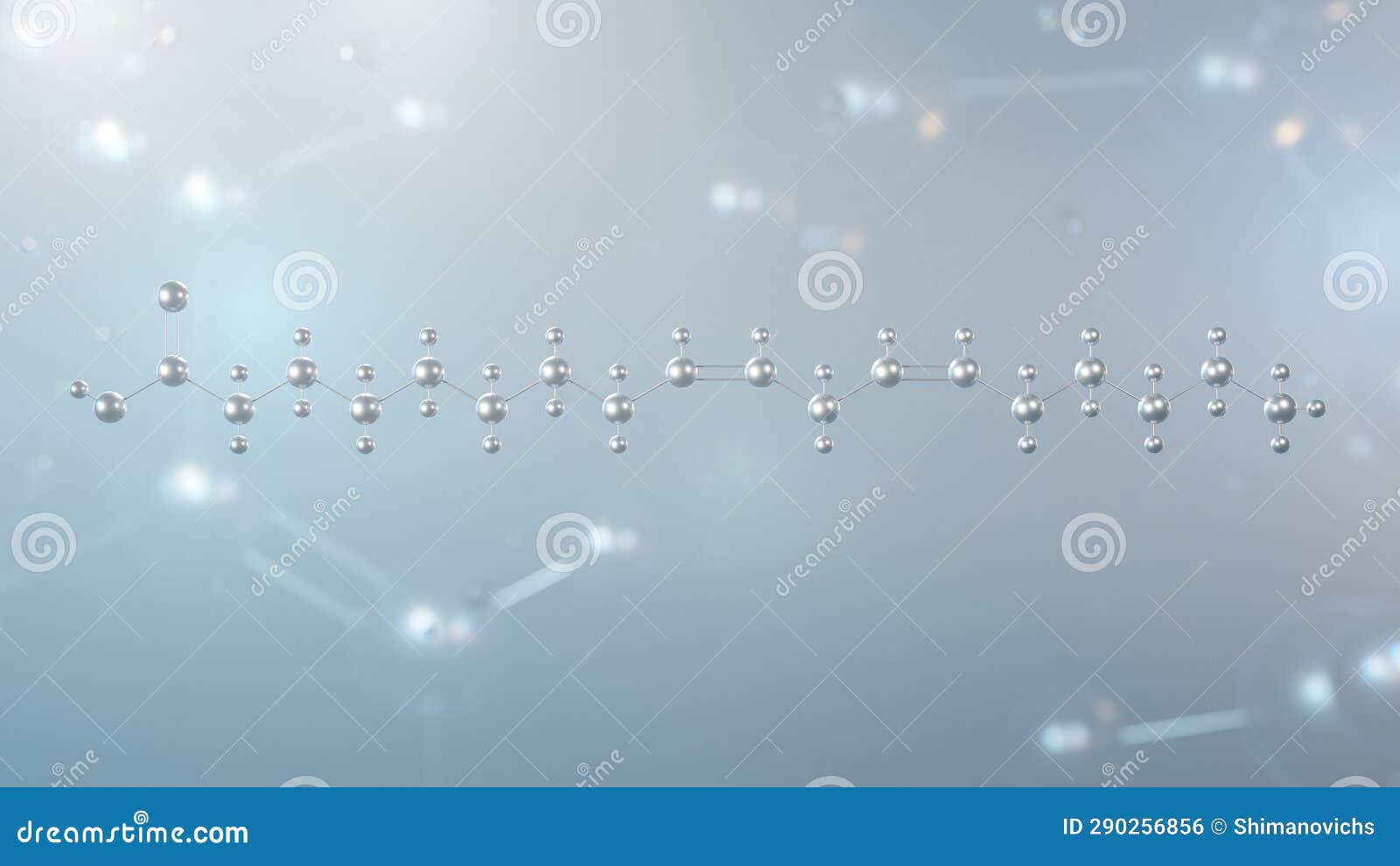 Linoleic Acid Molecular Structure, 3d Model Molecule, Omega-6 ...