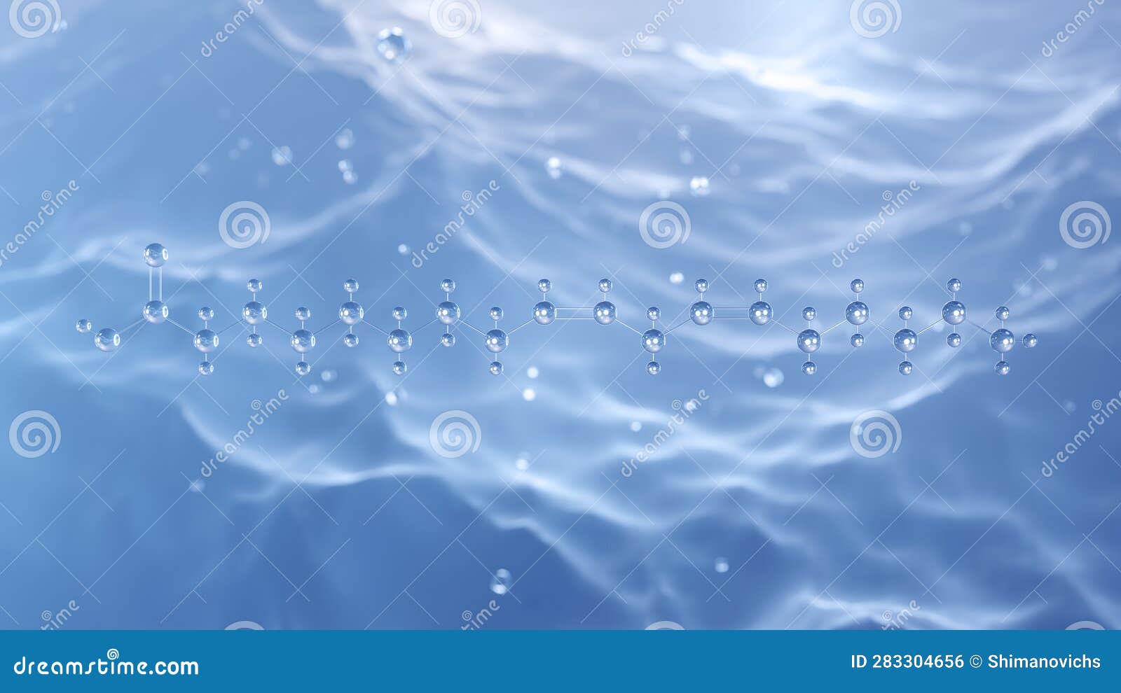 Linoleic Acid Molecular Structure, 3d Model Molecule, Omega-6 ...