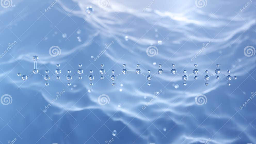 Linoleic Acid Molecular Structure, 3d Model Molecule, Omega-6 ...