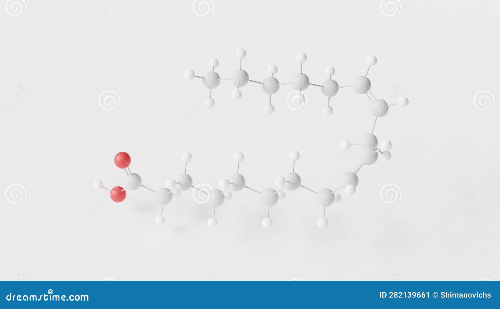 Linoleic Acid Molecule 3d, Molecular Structure, Ball and Stick Model ...