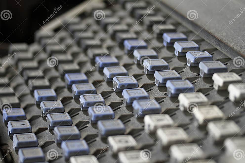 Linotype Keyboard stock photo. Image of retro, mergenthaler - 18871612