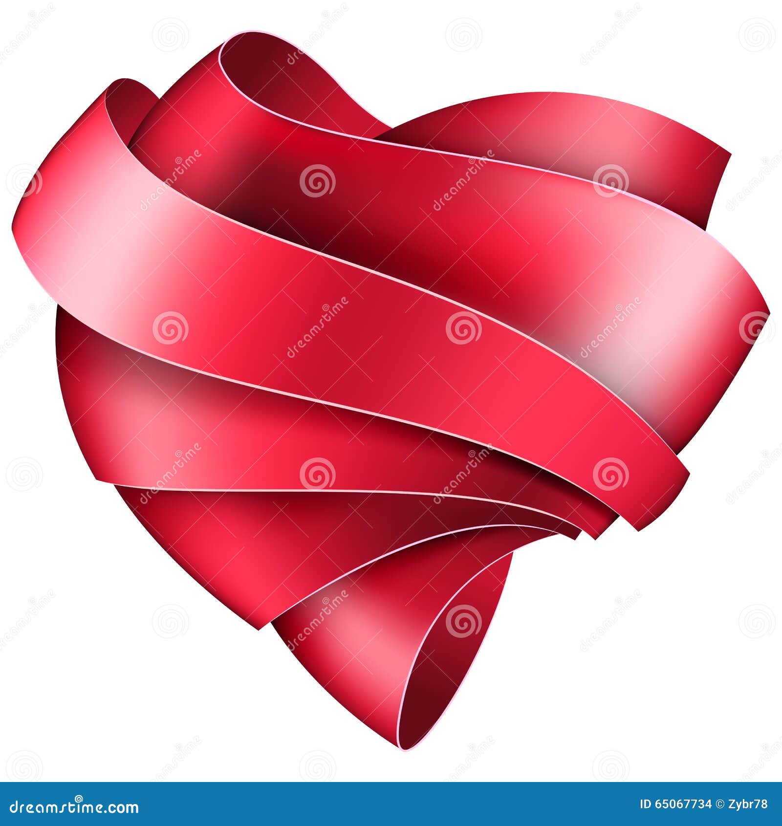 Lint in De Vorm Van Hart Wordt Verdraaid Dat Vector Illustratie ...