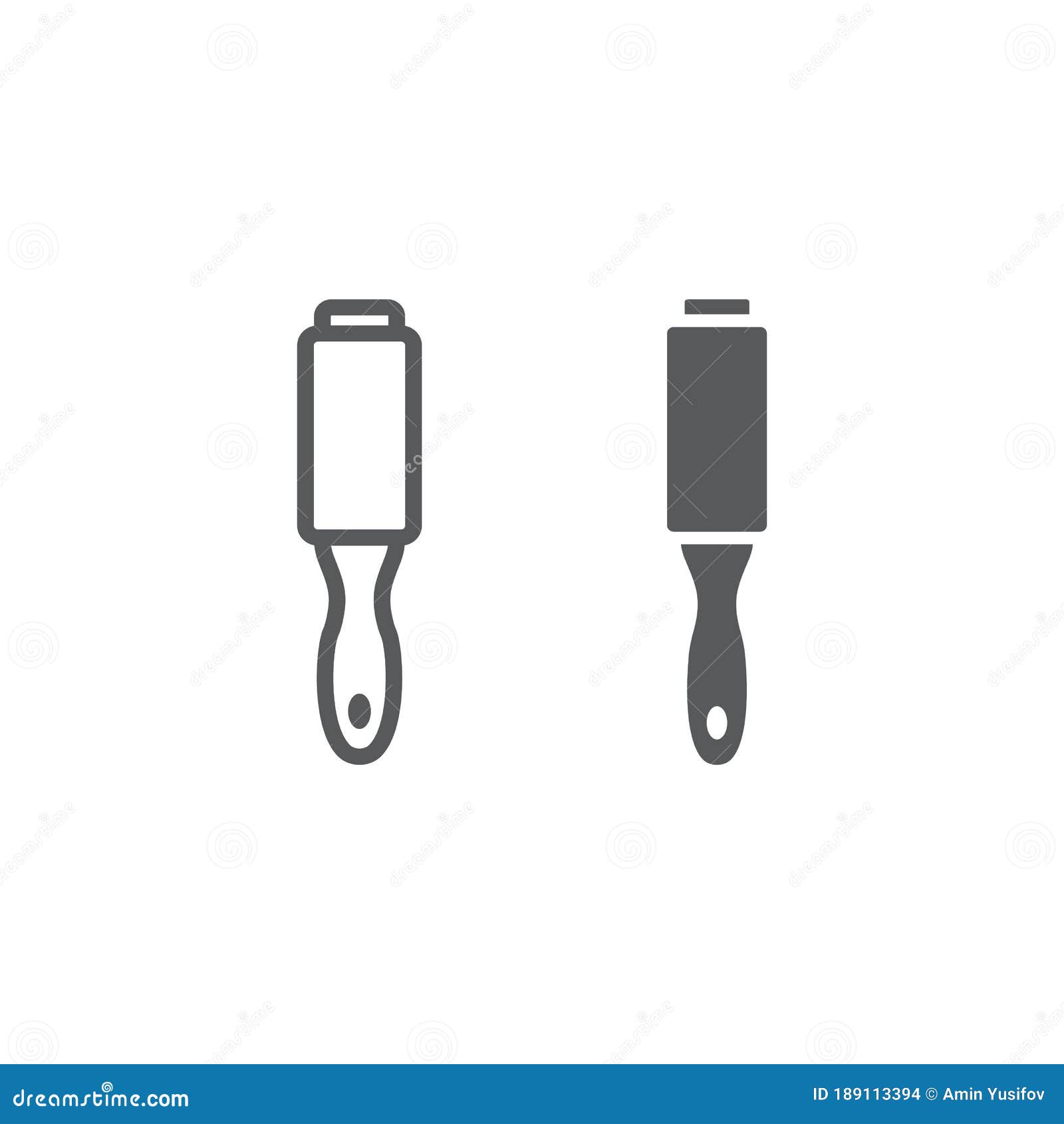Lint Roller Thin Line Icon. Adhesive Roller Vector Illustration ...